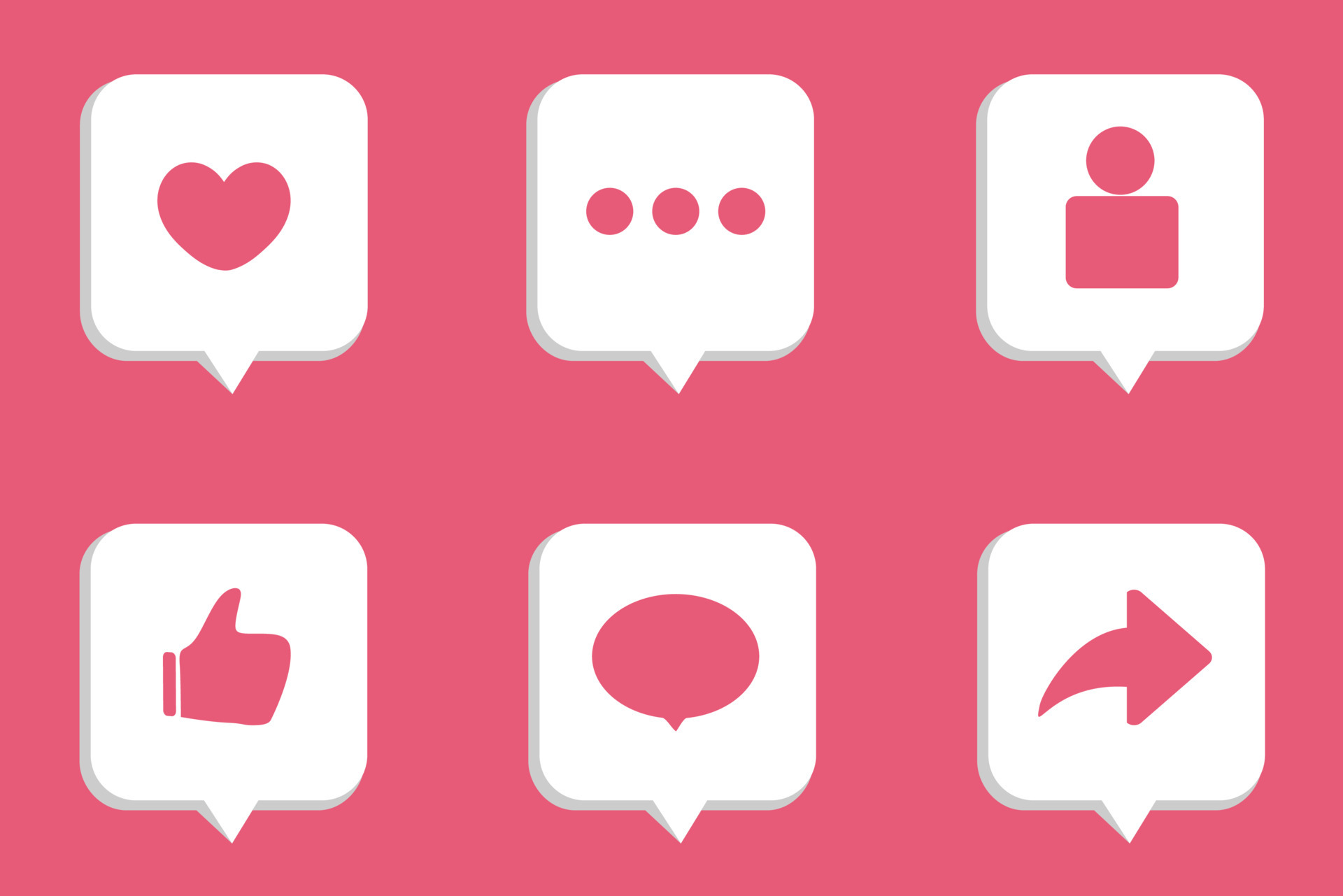 Set of 3d realistic bubbles with social media and digital marketing ...