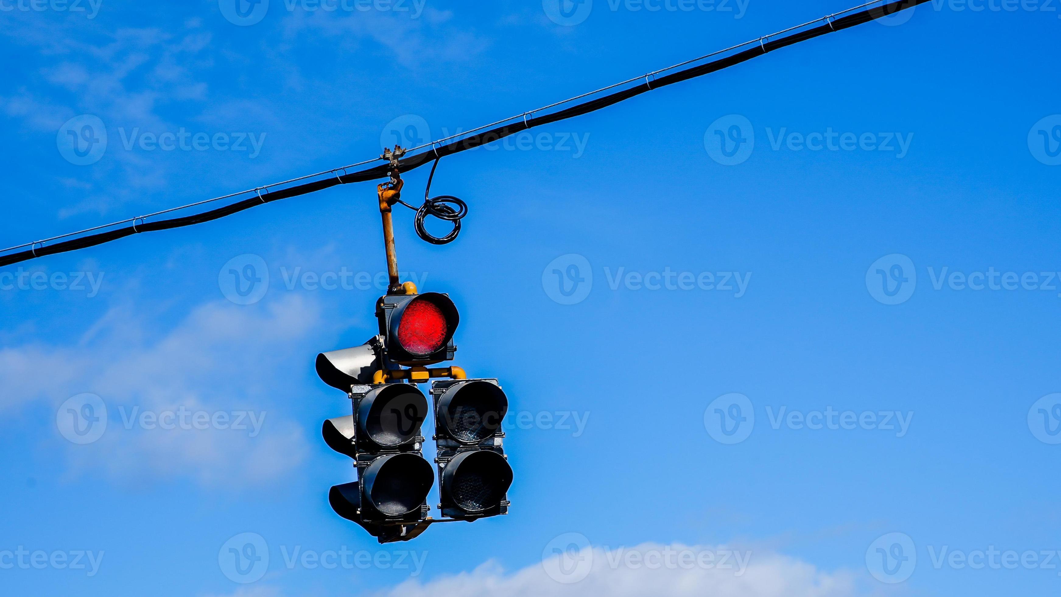 Traffic lights with blue sky and some clouds 6550735 Stock Photo at ...