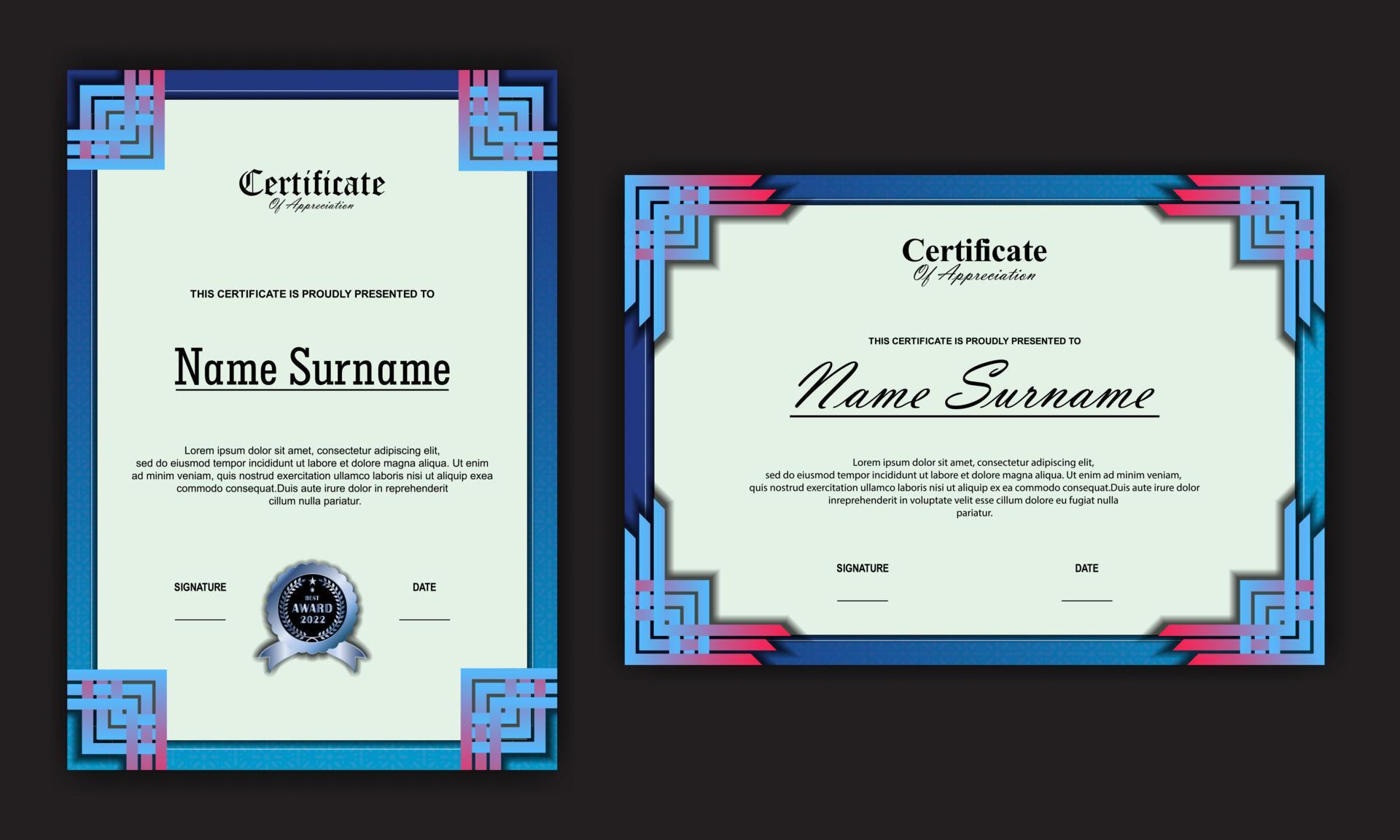 modern and elegant set of award certificate design 6552949 Vector Art ...