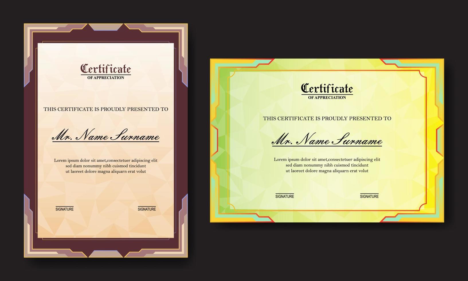 modern and elegant set of award certificate design 6552951 Vector Art ...