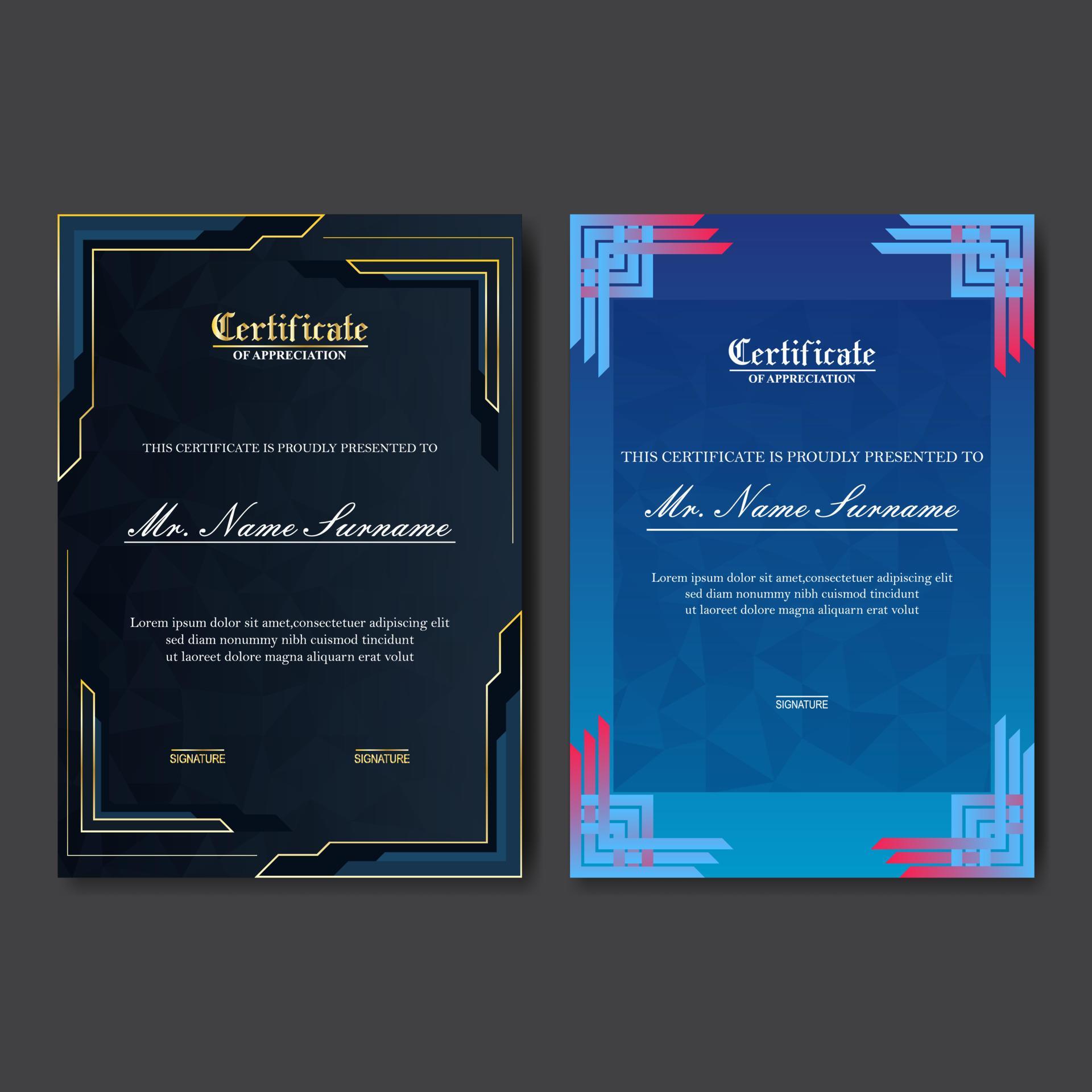 modern and elegant set of award certificate design 6552953 Vector Art ...