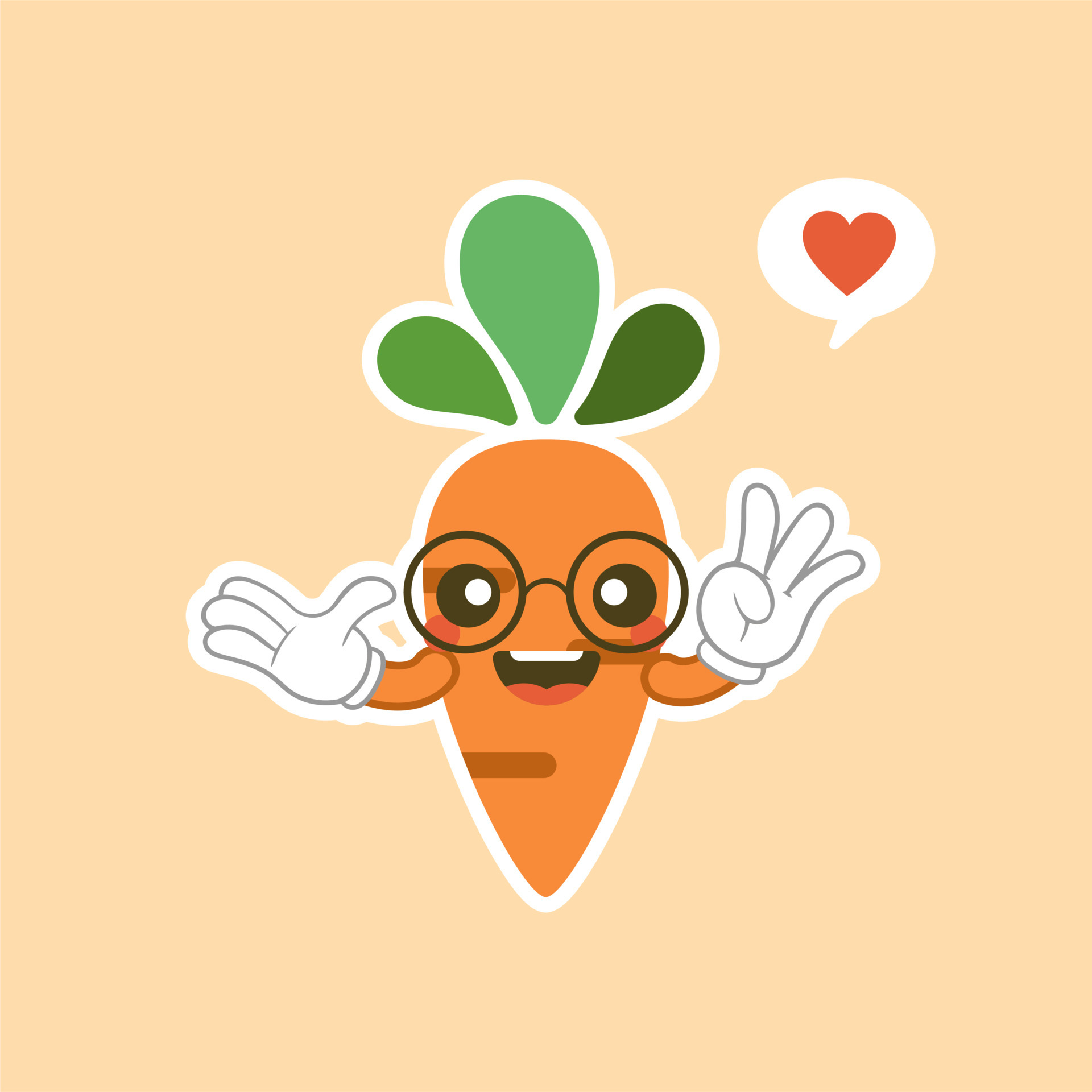 Cute and kawaii carrot cartoon character. Vector isolated image of a ...