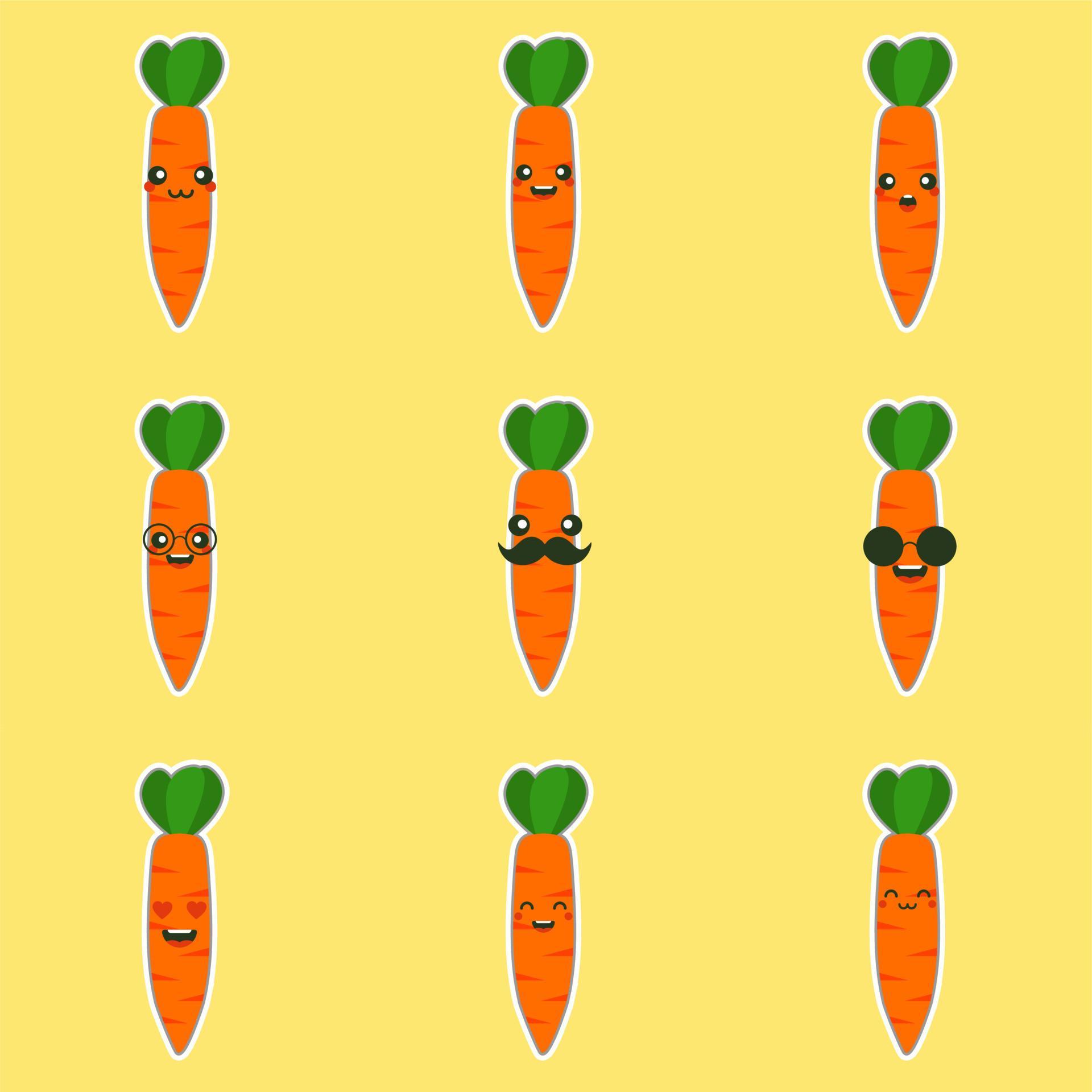 cute and kawaii Illustration of funny carrot cartoon character , vegan ...