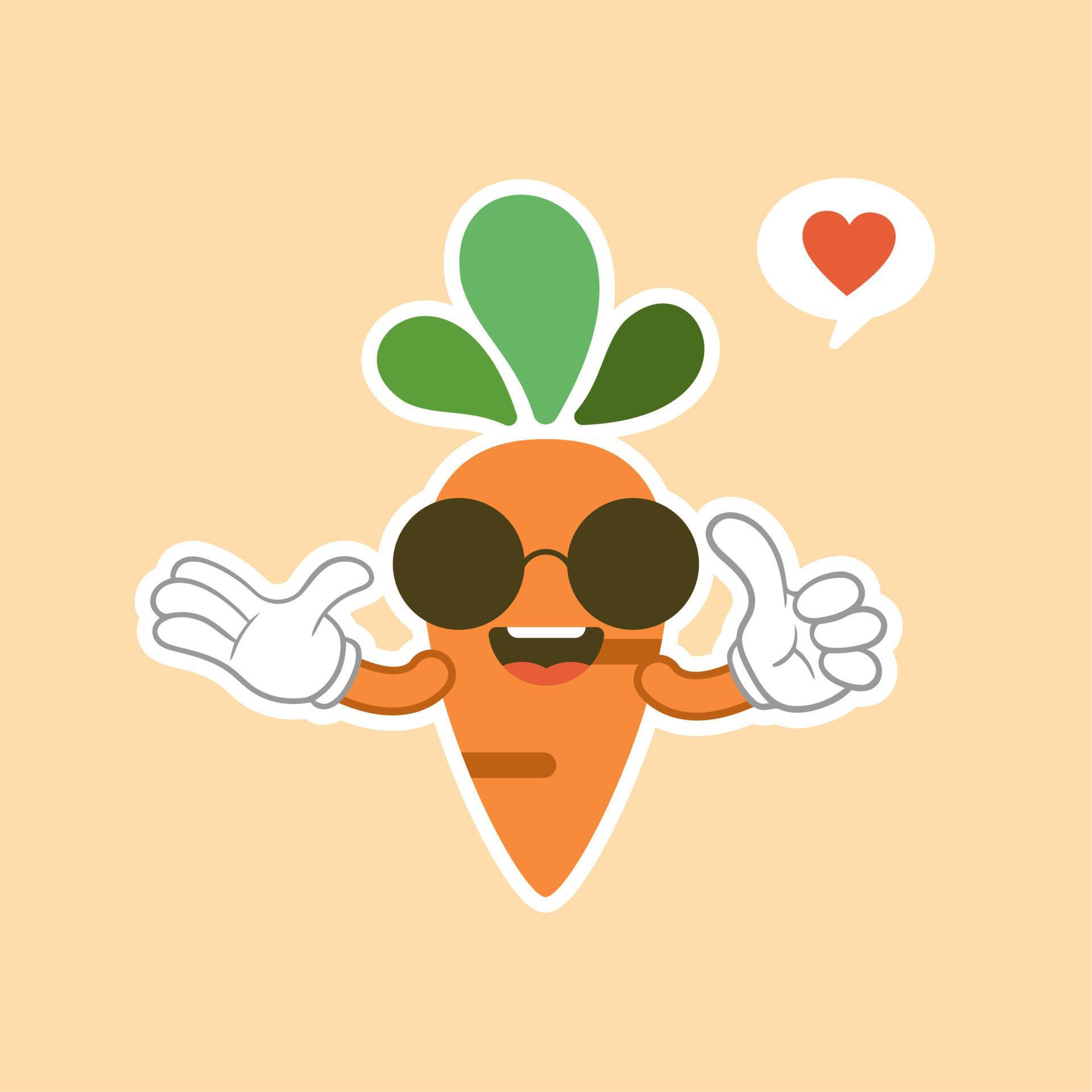 Cute and kawaii carrot cartoon character. Vector isolated image of a ...