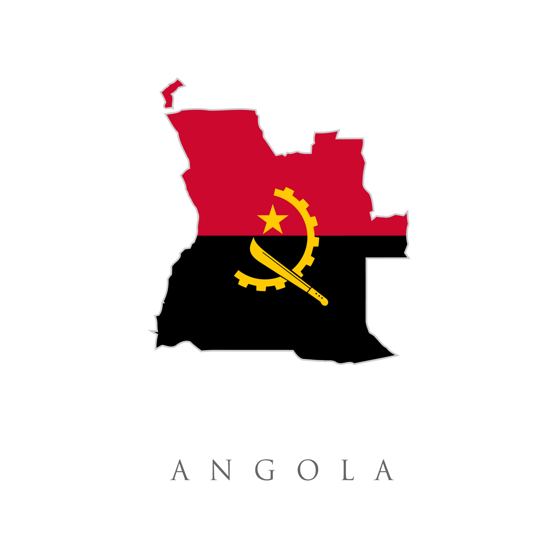 Angola Country Flag Inside Map Contour Design Icon Logo Angolan Map