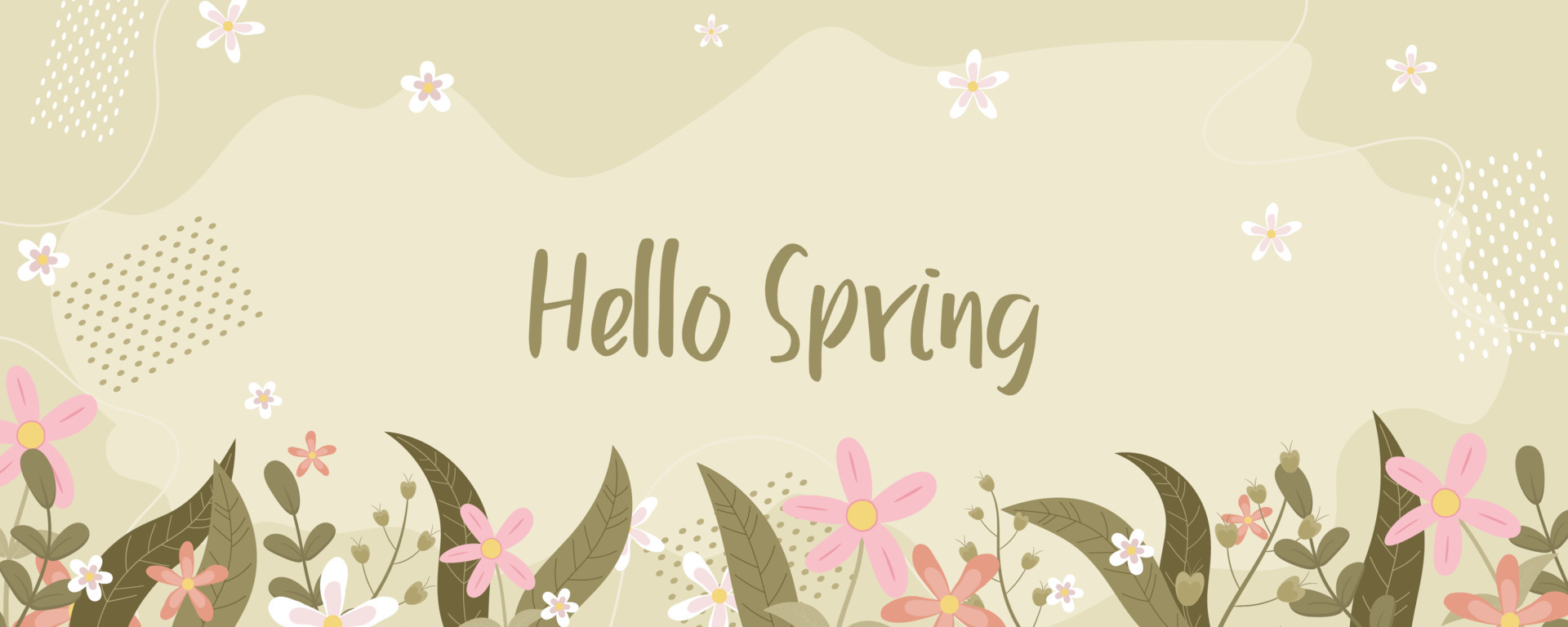 Hand drawn spring flower banner 6557541 Vector Art at Vecteezy