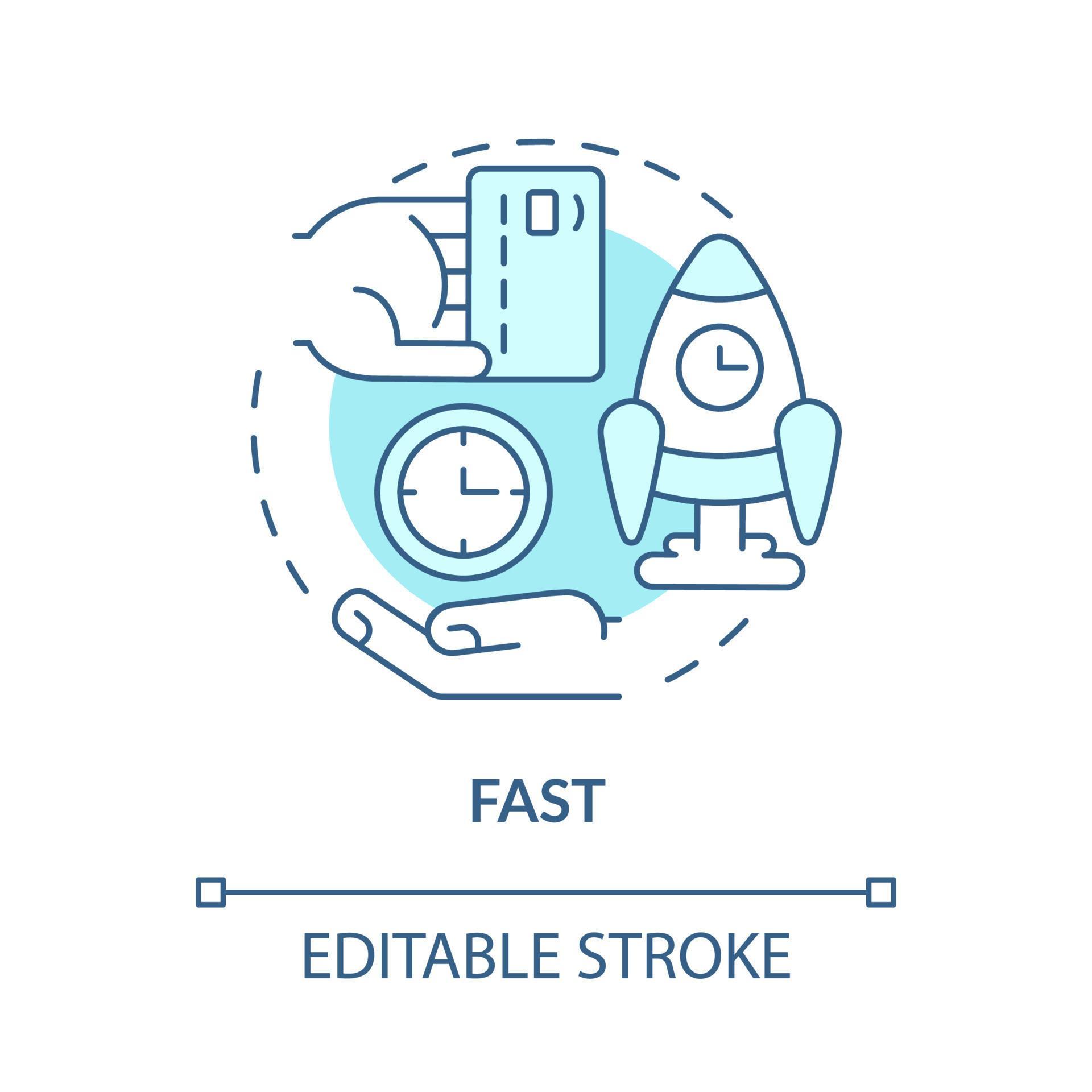 Fast Turquoise Concept Icon Speed Of Transaction Touchless System Abstract Idea Thin Line