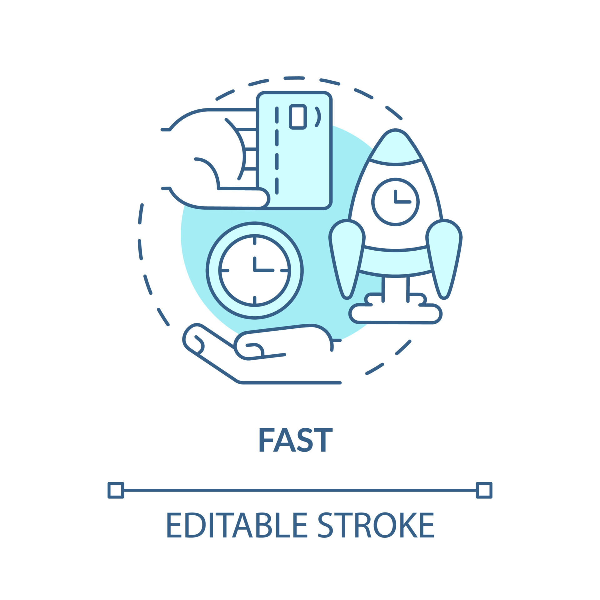 Fast Turquoise Concept Icon Speed Of Transaction Touchless System Abstract Idea Thin Line