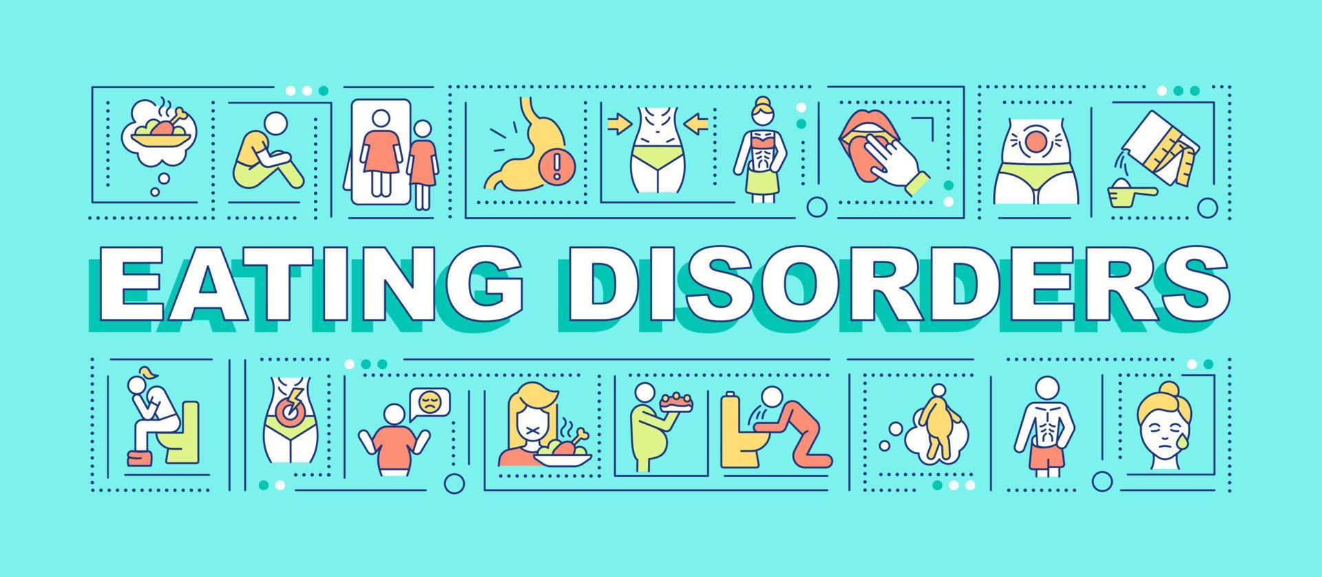Eating disorders word concepts turquoise banner. Bulimia nervosa ...