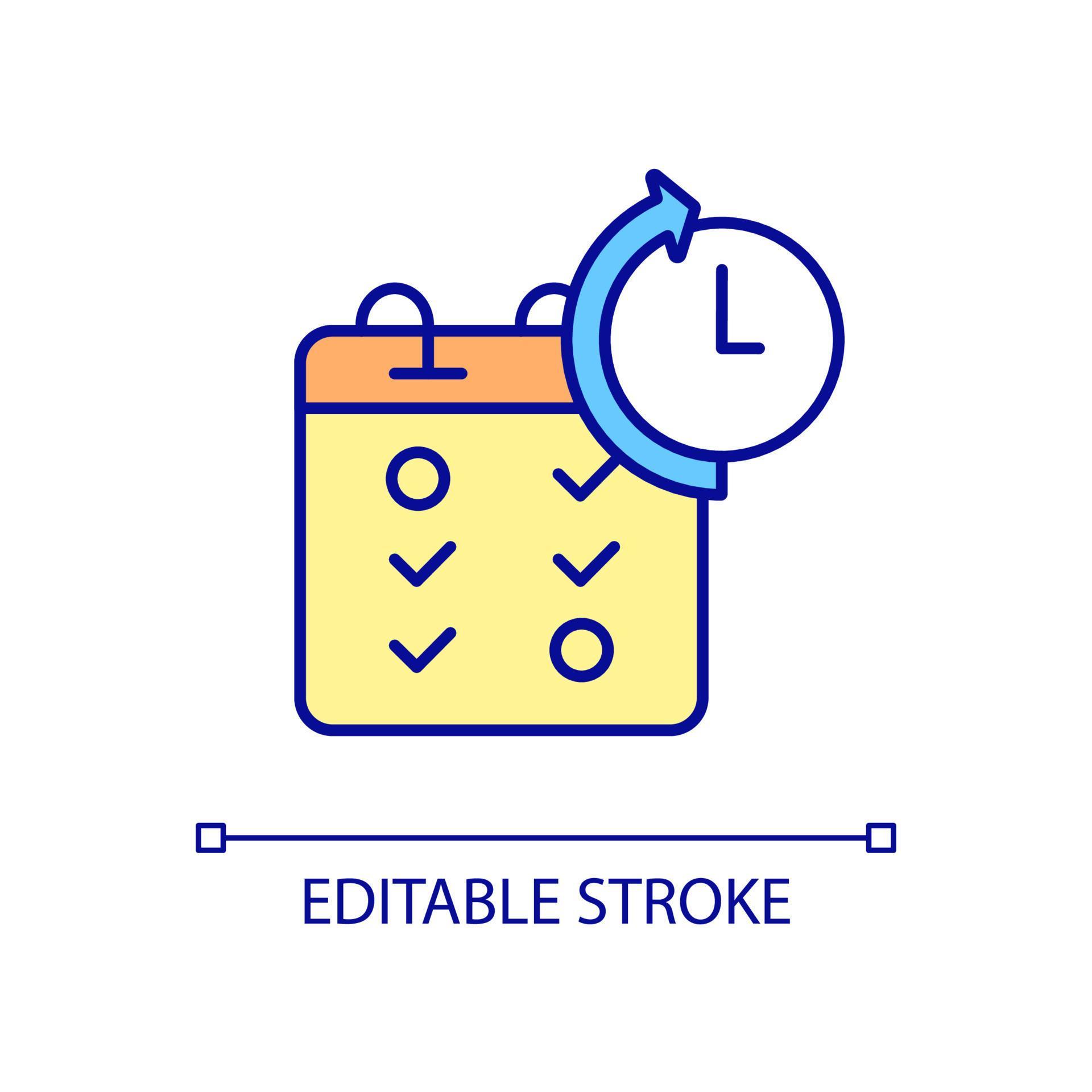 Task schedule RGB color icon. Productivity and efficiency at project ...