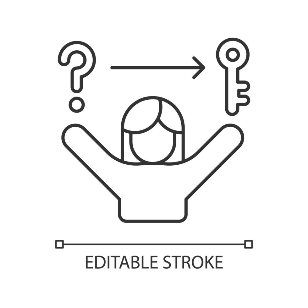 Problem solving skills linear icon. Analytical, logical skills ...