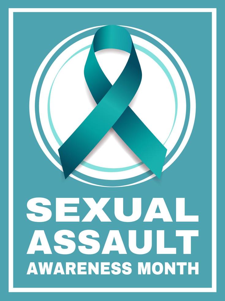 Sexual Assault Awareness Month Concept Banner Template With Teal
