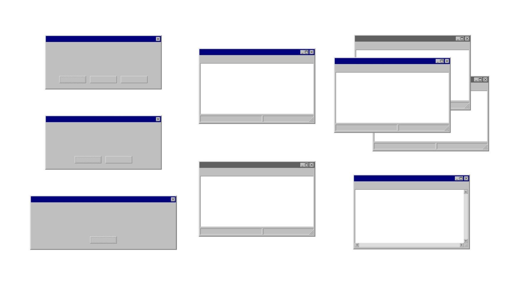 plantillas de mensajes del sistema de Windows. Interfaz de PC retro de ... plantillas de mensajes del sistema de Windows. Interfaz de PC retro de ...