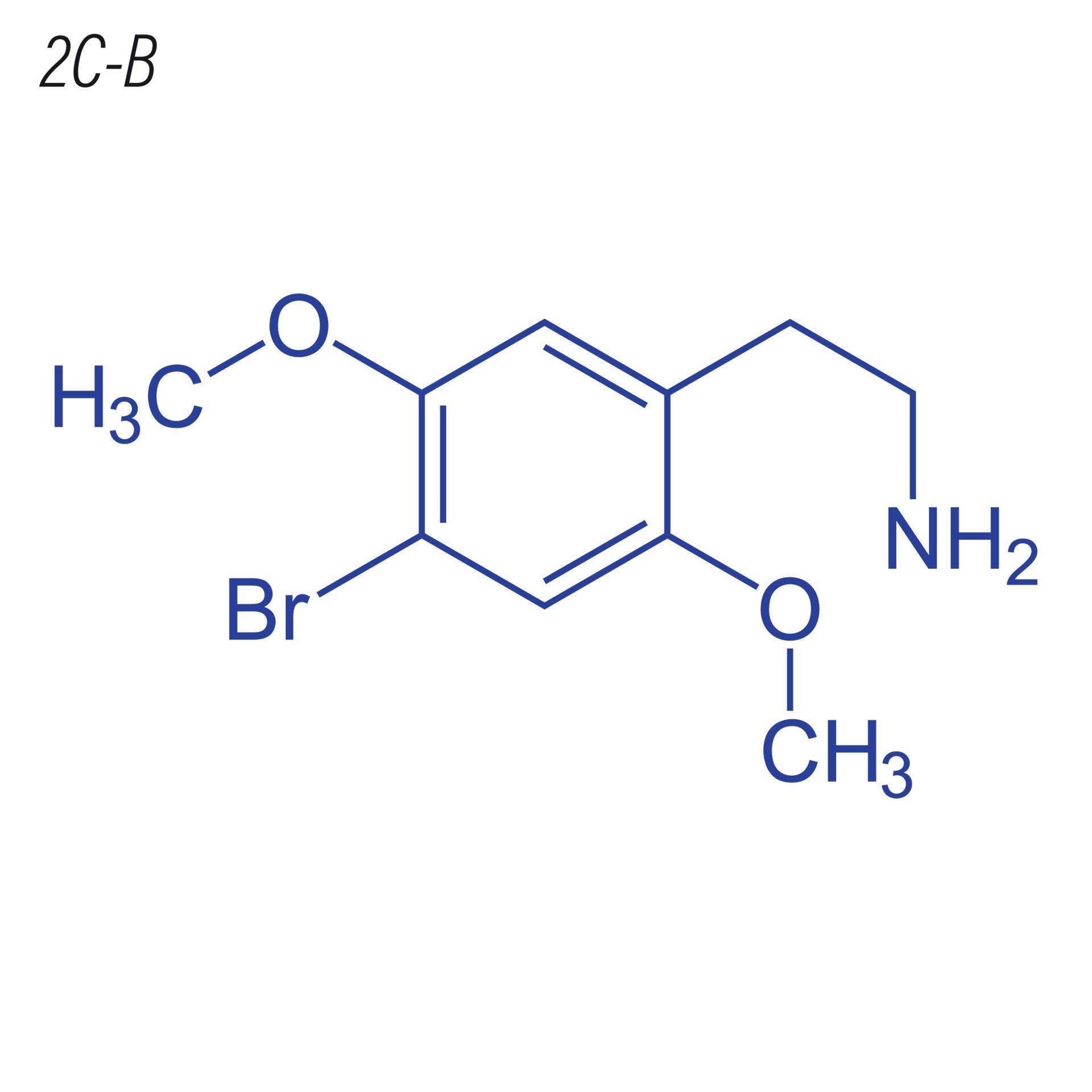 Vector Skeletal formula of 2C-B. Drug chemical molecule. 6597213 Vector ...