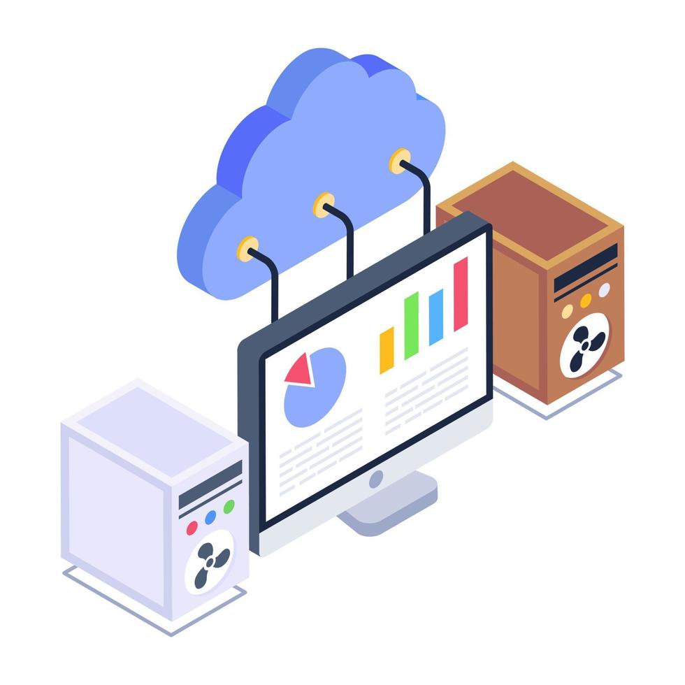 Client server in isometric style icon, blockchain technology 6607410 ...