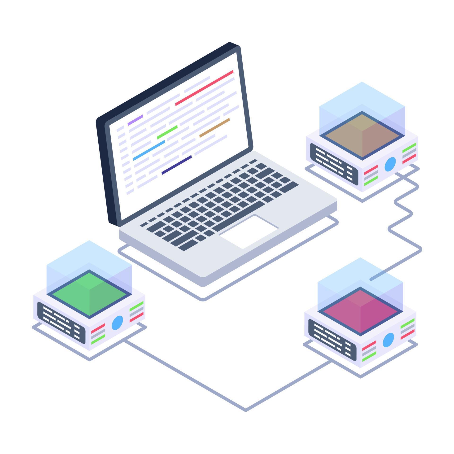 Client server in isometric style icon, blockchain technology 6607431 ...