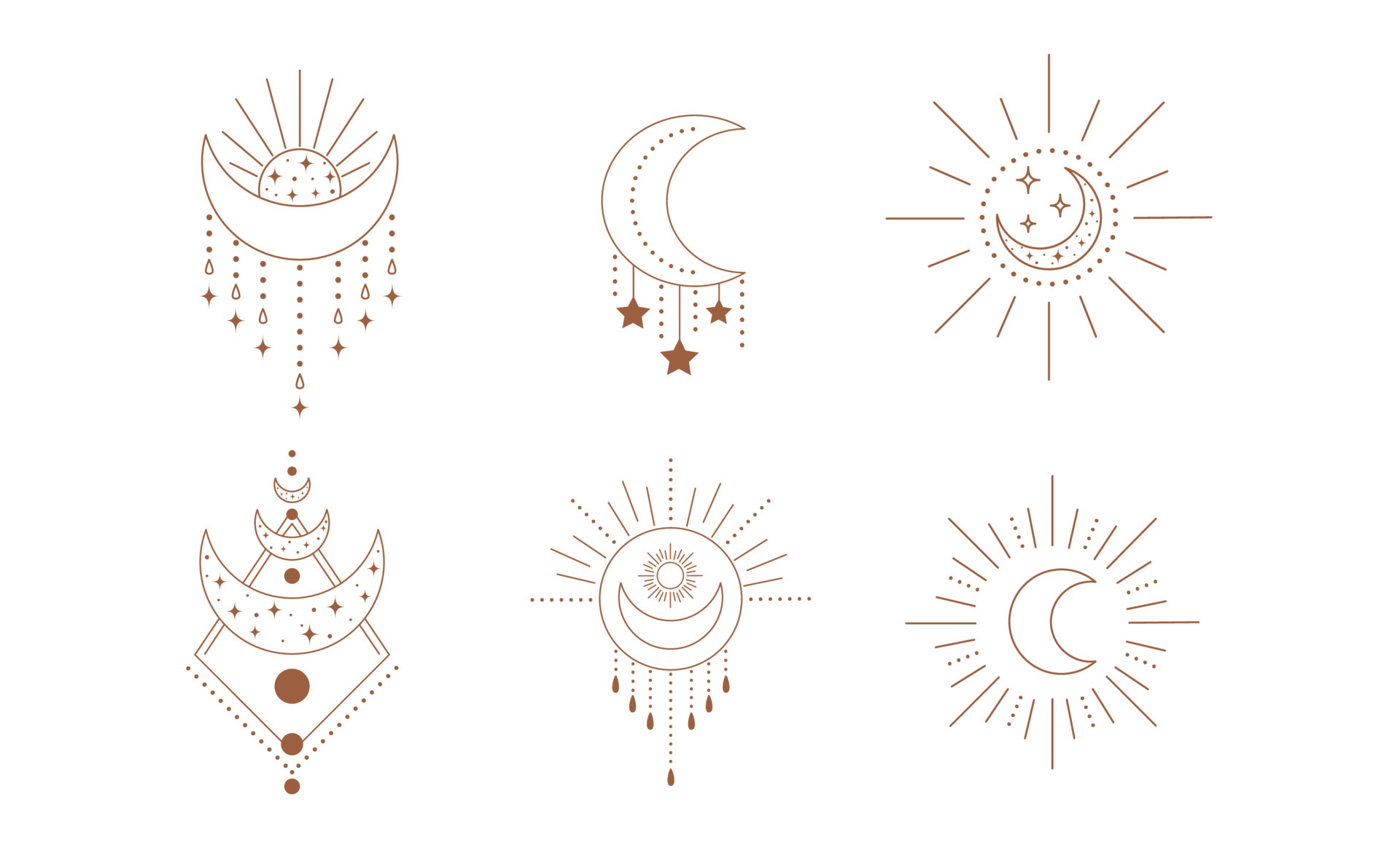 Esoteric vector set. Magic icons 6607463 Vector Art at Vecteezy