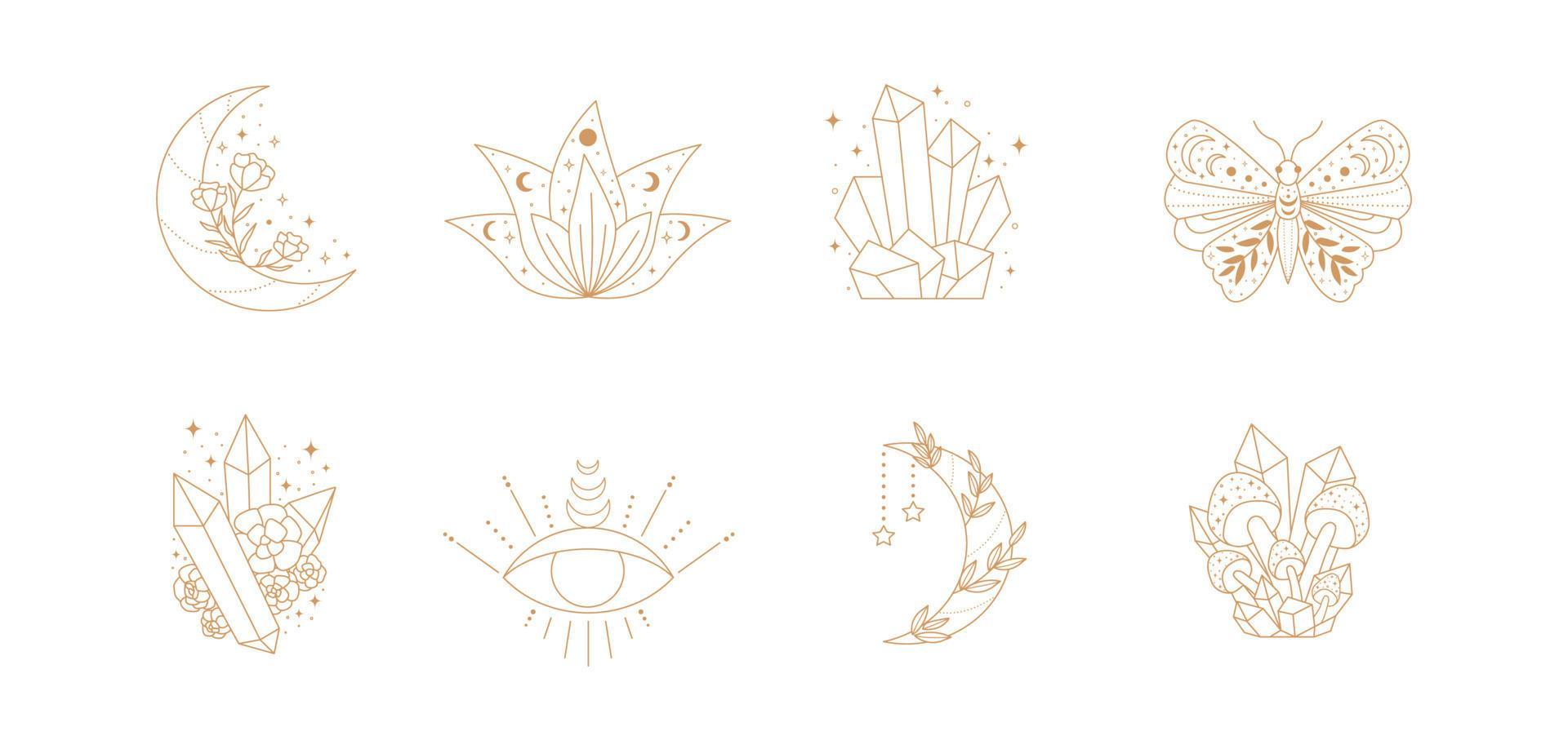 Esoteric vector set. Magic icons 6607466 Vector Art at Vecteezy