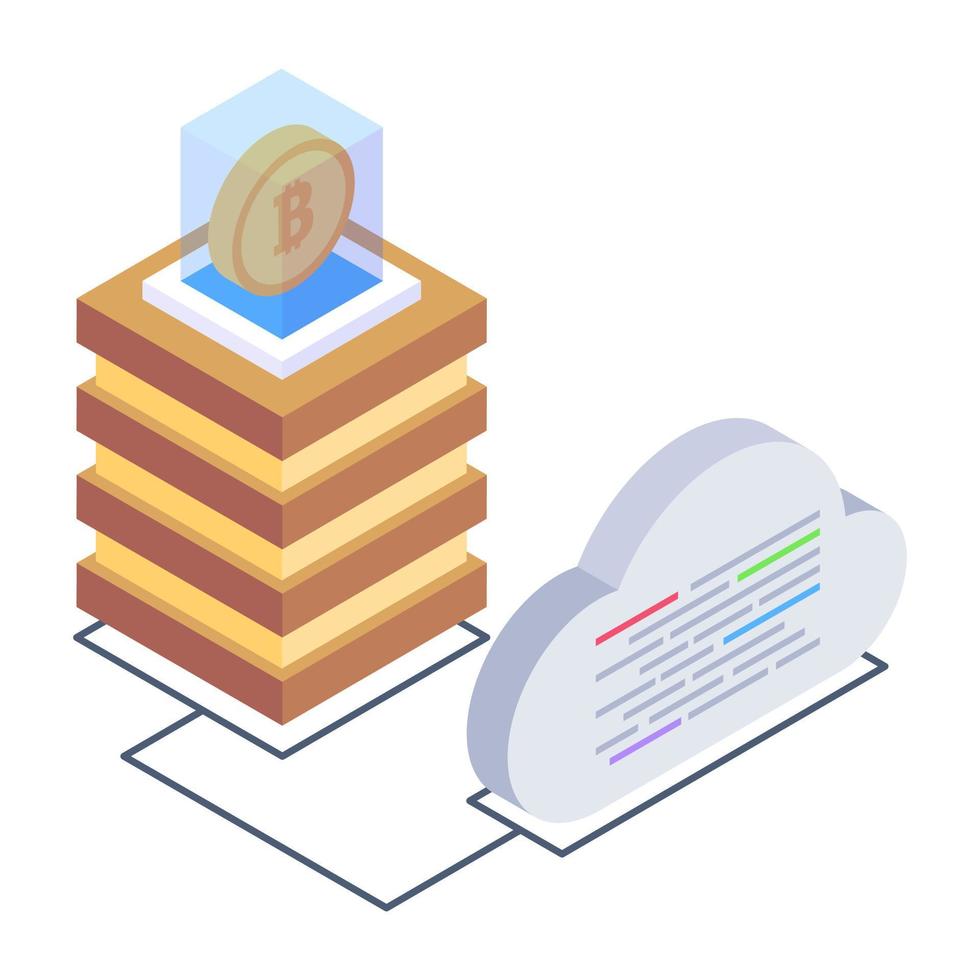 Server computing isometric style icon, cloud technology 6608406 Vector ...