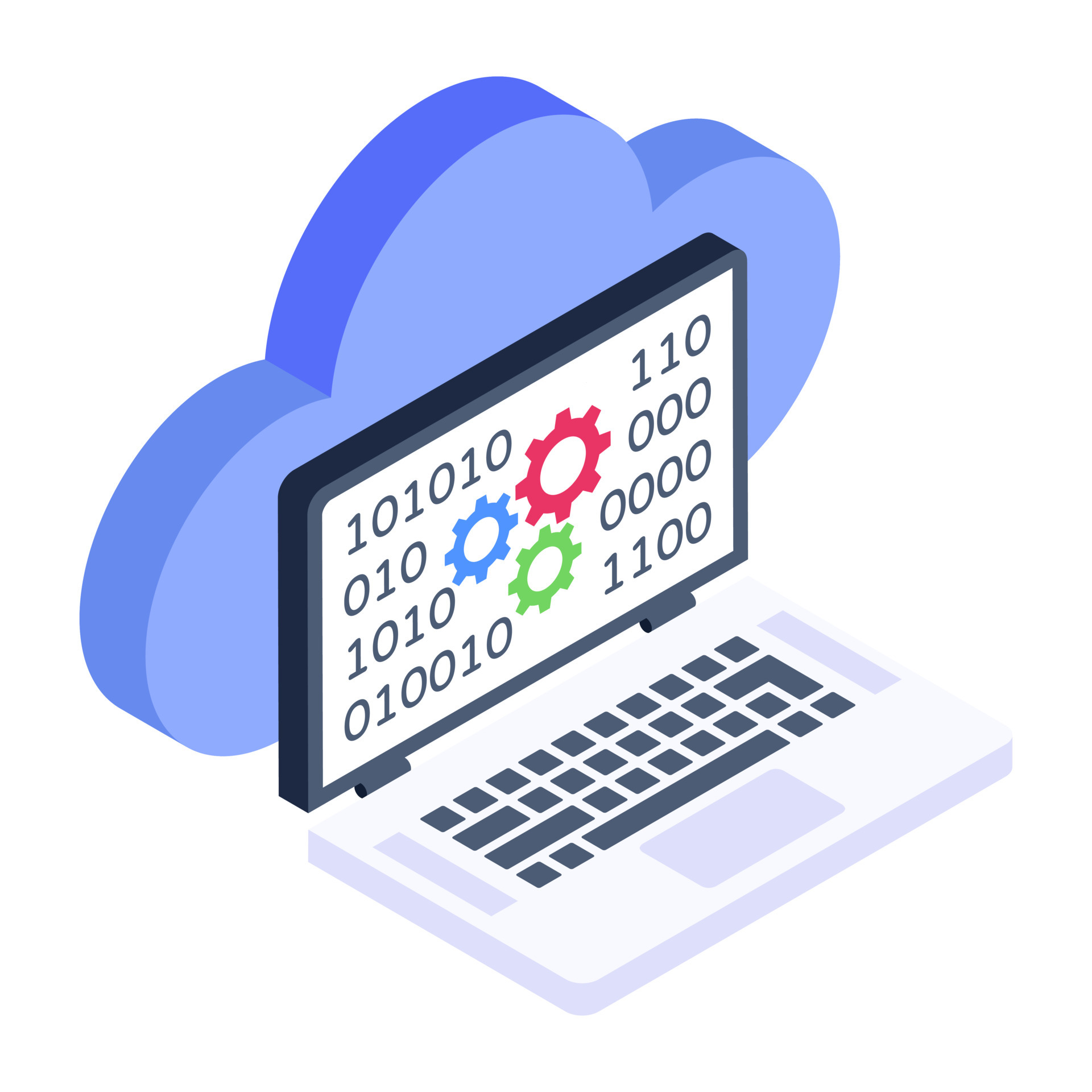 A binary coding icon in isometric style 6608415 Vector Art at Vecteezy