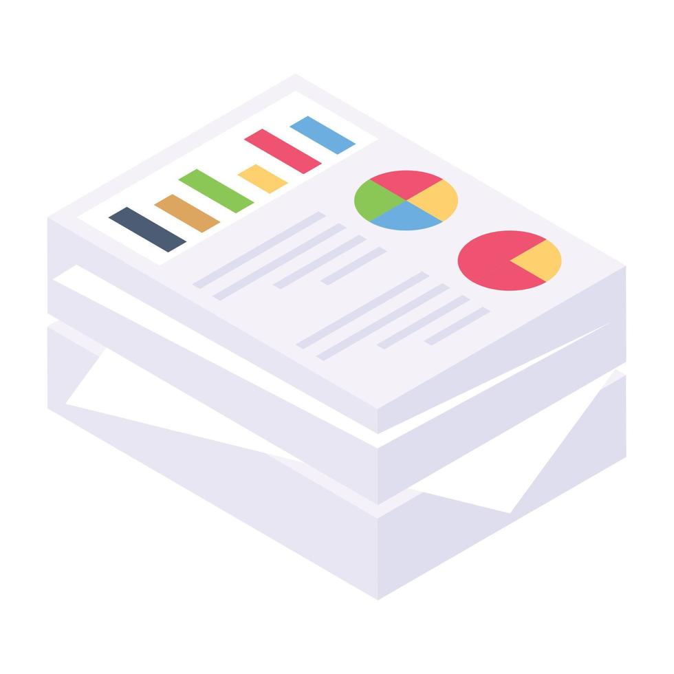 Icon of business documents stack in modern isometric design 6609599 ...