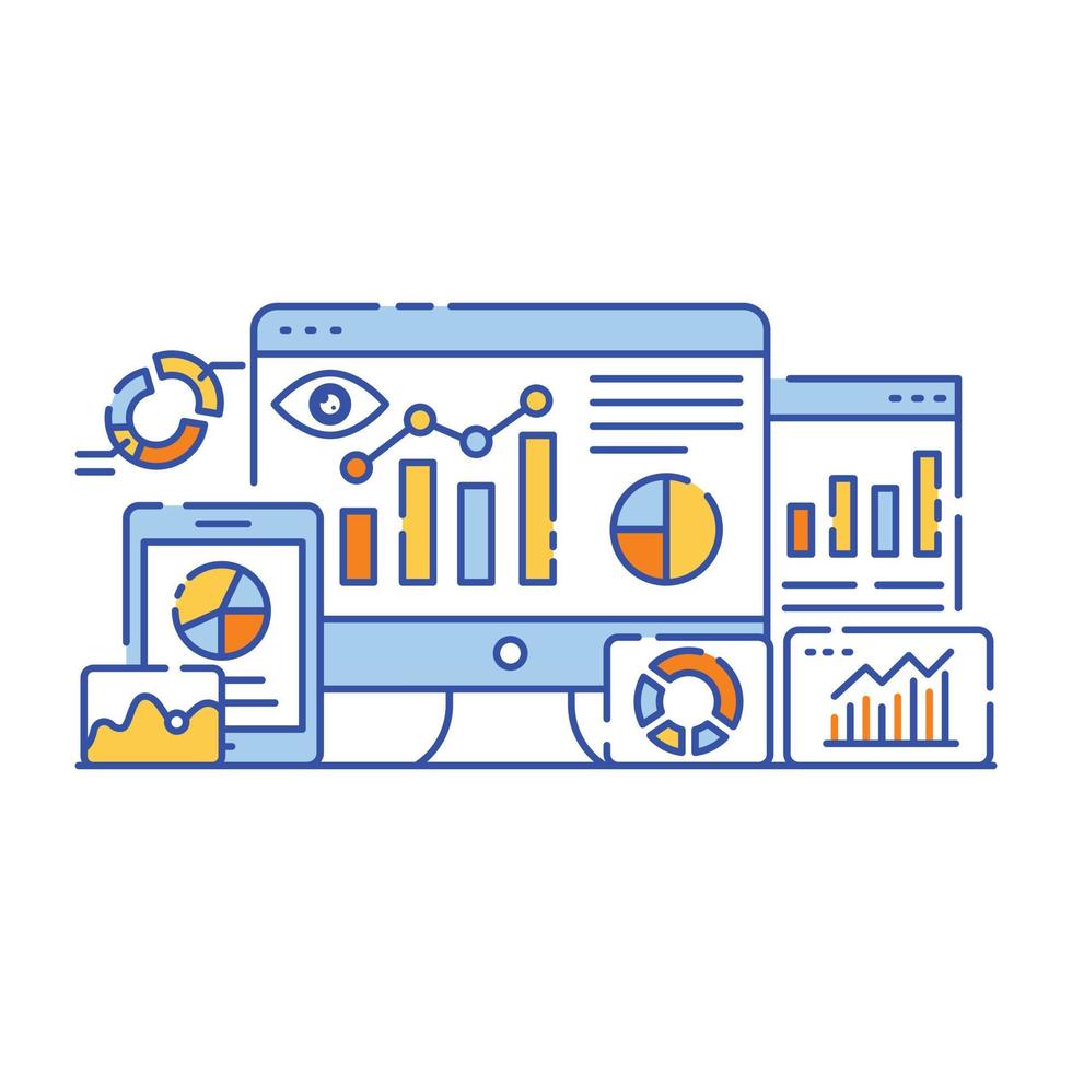 Database server flat illustration design, graphical representation ...