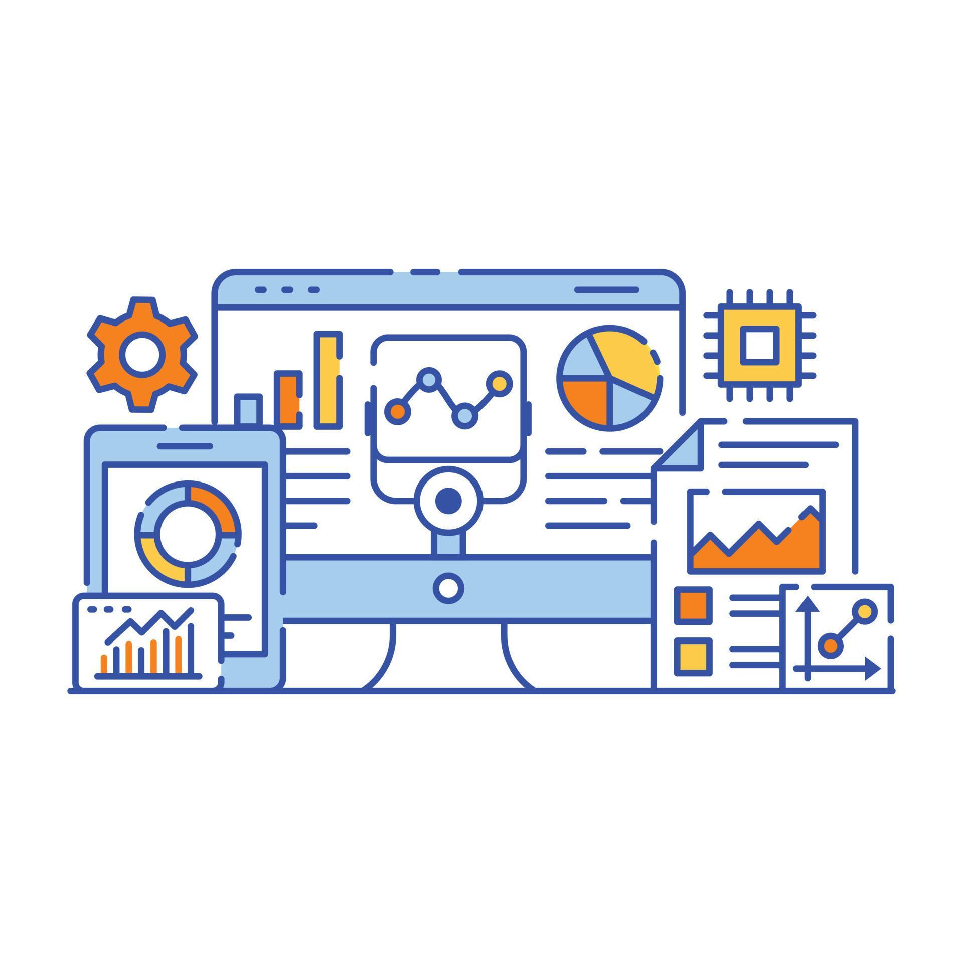 Database server flat illustration design, graphical representation ...