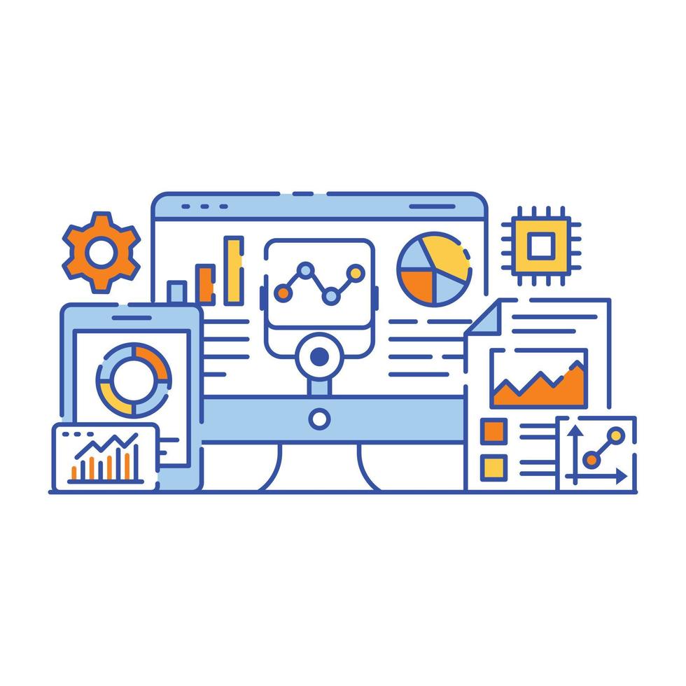 Database server flat illustration design, graphical representation ...