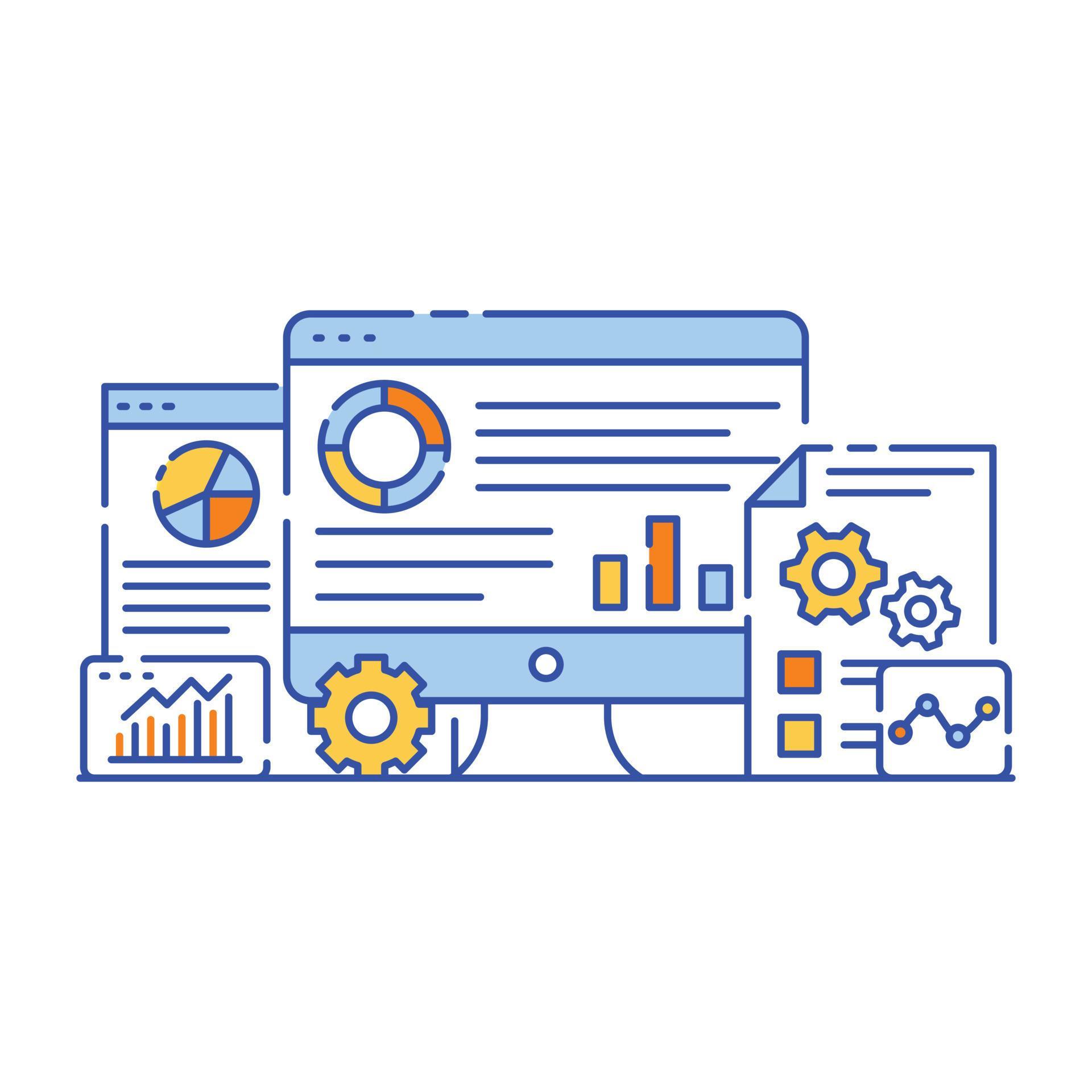 Database server flat illustration design, graphical representation ...