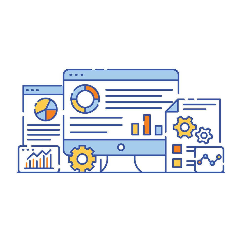 Database server flat illustration design, graphical representation ...