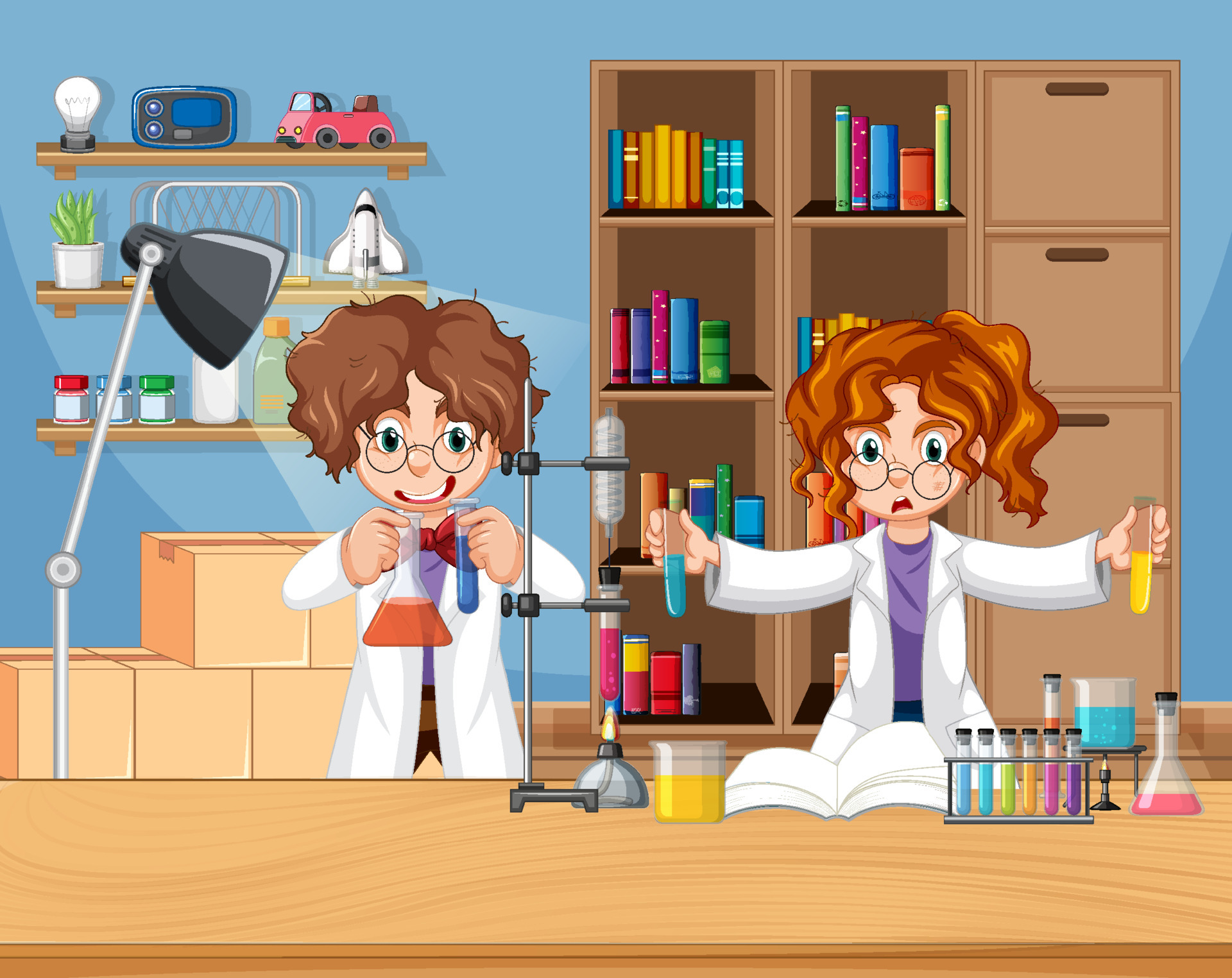 Laboratory scene with scientist cartoon character 6611398 Vector Art at ... Laboratory scene with scientist cartoon character 6611398 Vector Art at ...