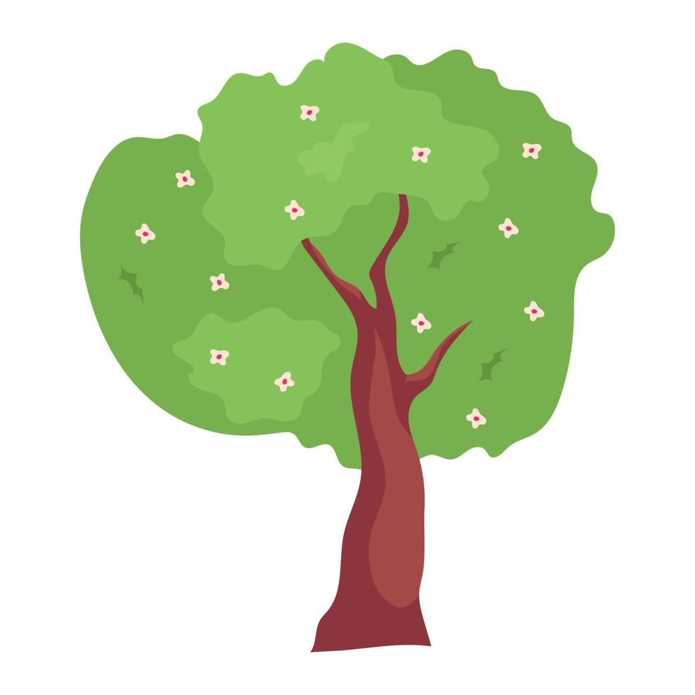 Tree with blooming branches semi flat color vector object 6616635 ...