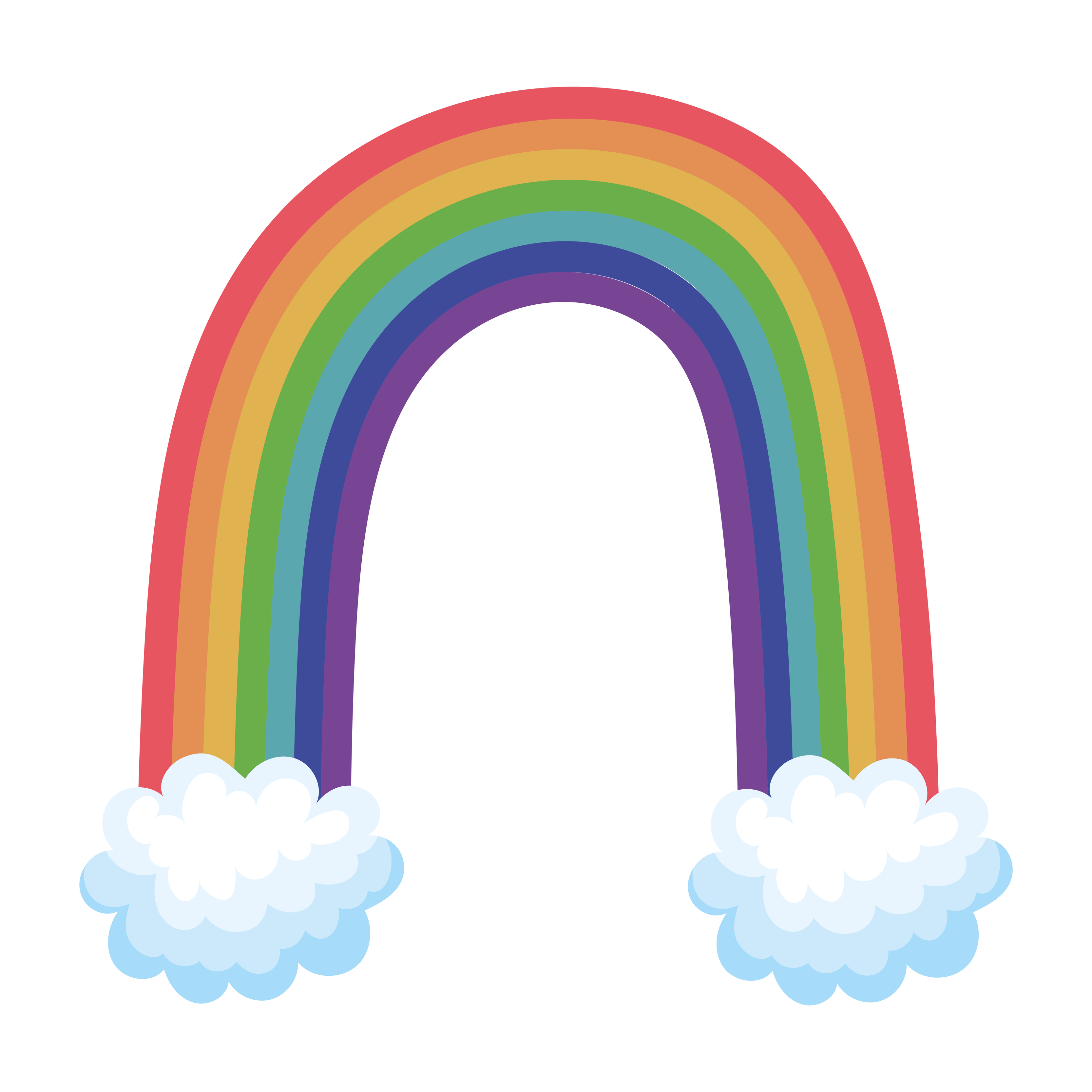 rainbow with clouds 6617447 Vector Art at Vecteezy