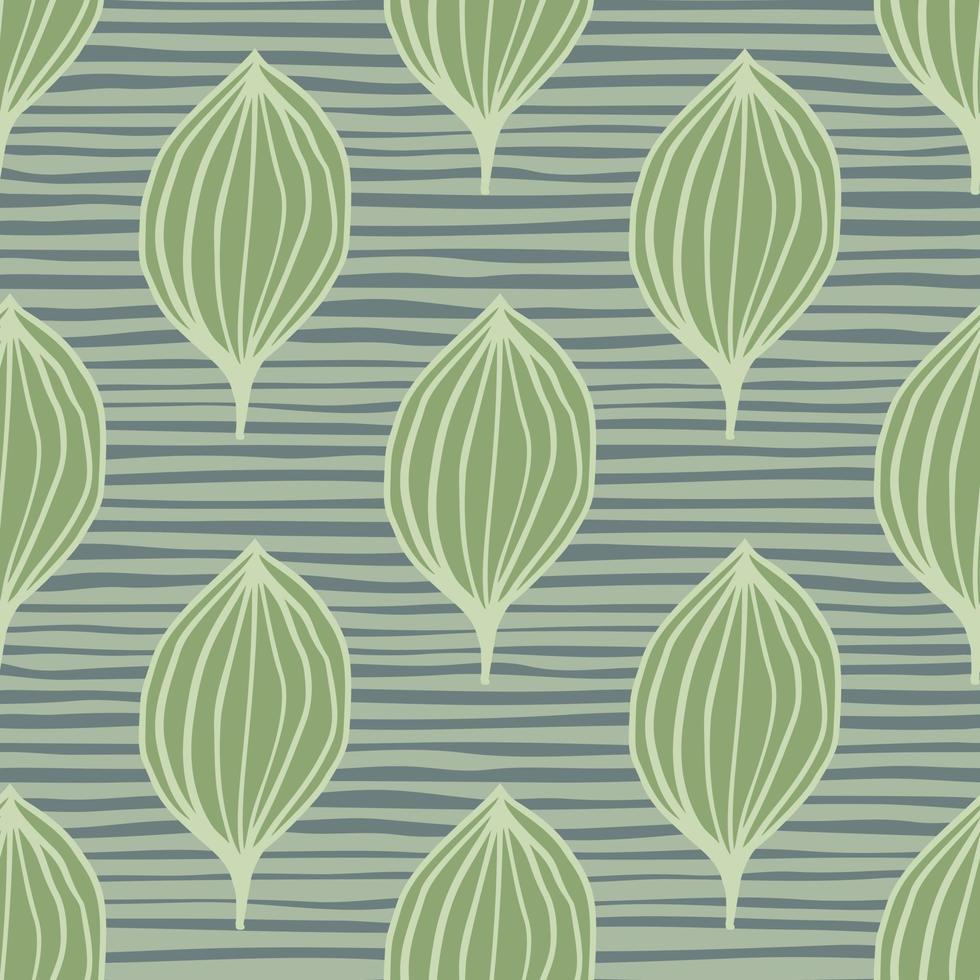 Exotic Outline Leaves Seamless Pattern Abstract Floral Background
