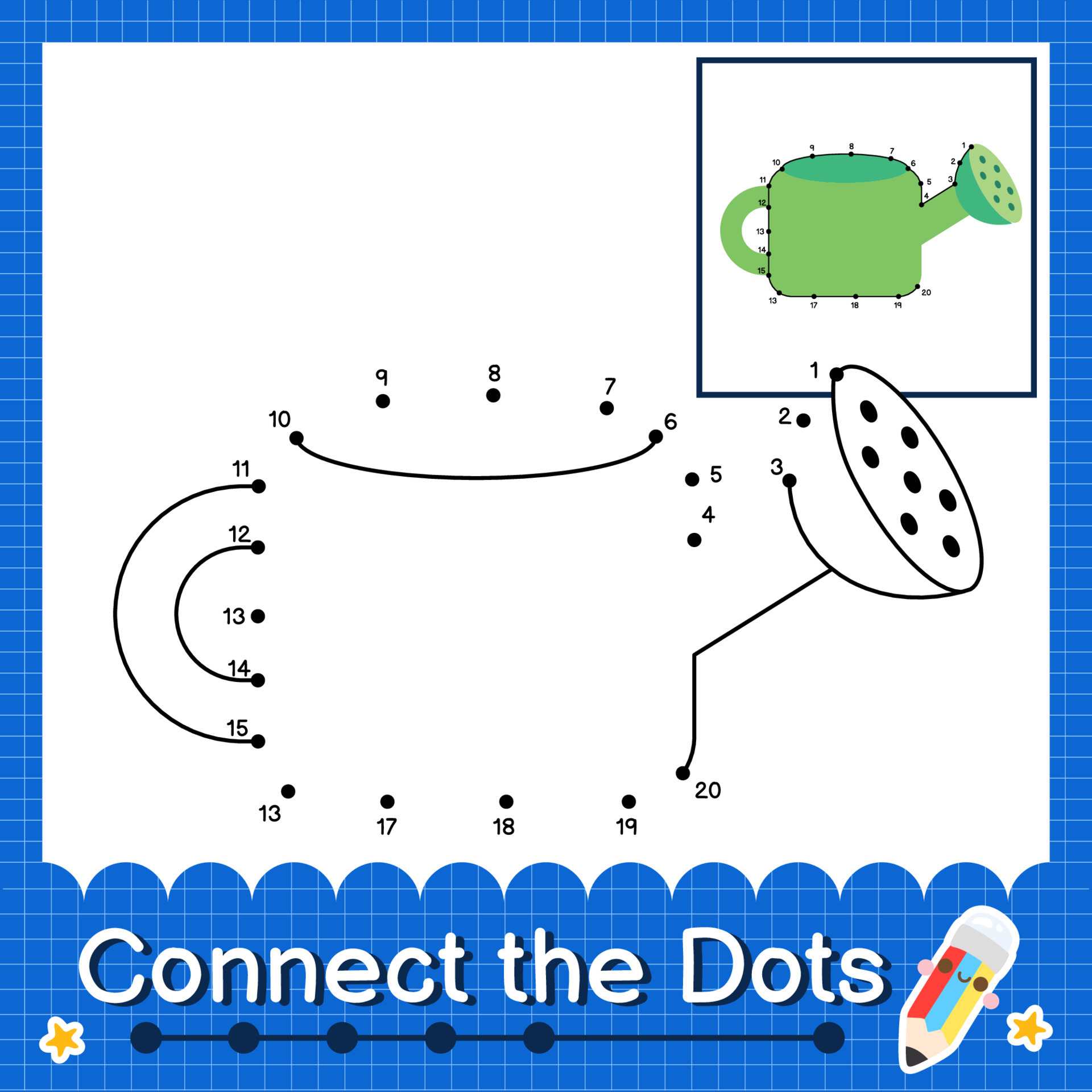 Connect the dots counting numbers 1 to 20 puzzle worksheet 6626945 ...