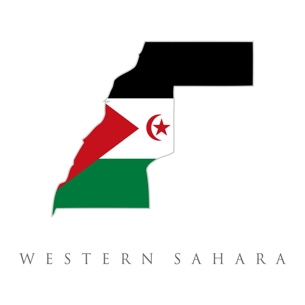 Western Sahara Flag Map. Map of Western Sahara with national flag ... Western Sahara Flag Map. Map of Western Sahara with national flag ...