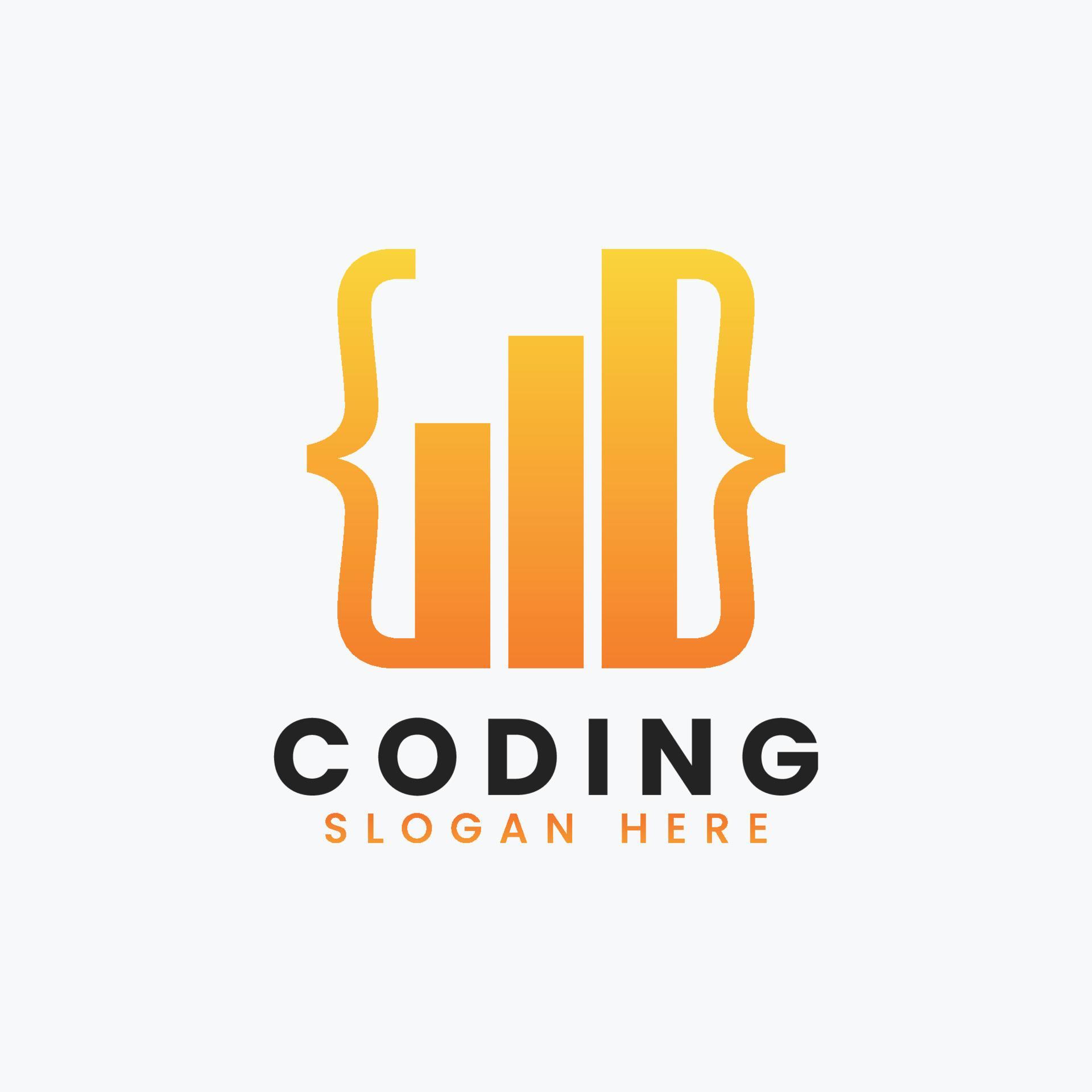 creative abstract modern programming coding logo design, colorful ...