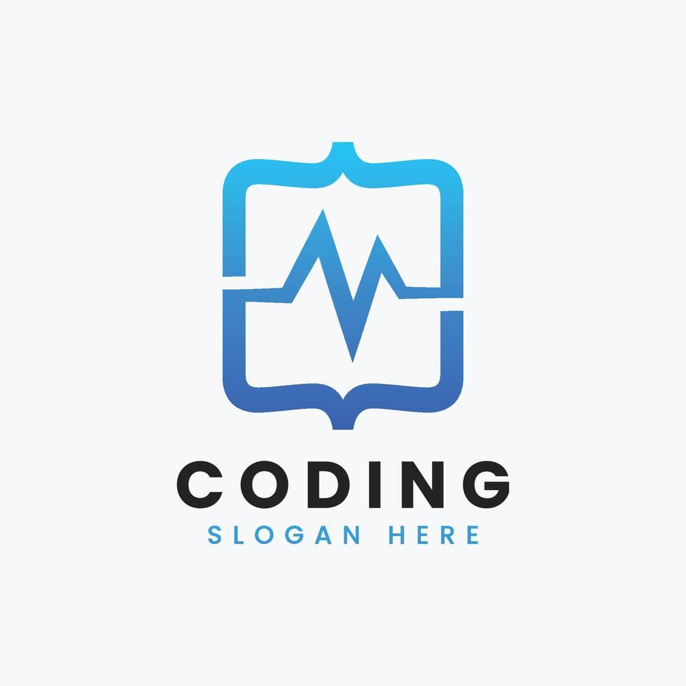 Creative Abstract Modern Programming Coding Logo Design Colorful Gradient Coding Logo Template