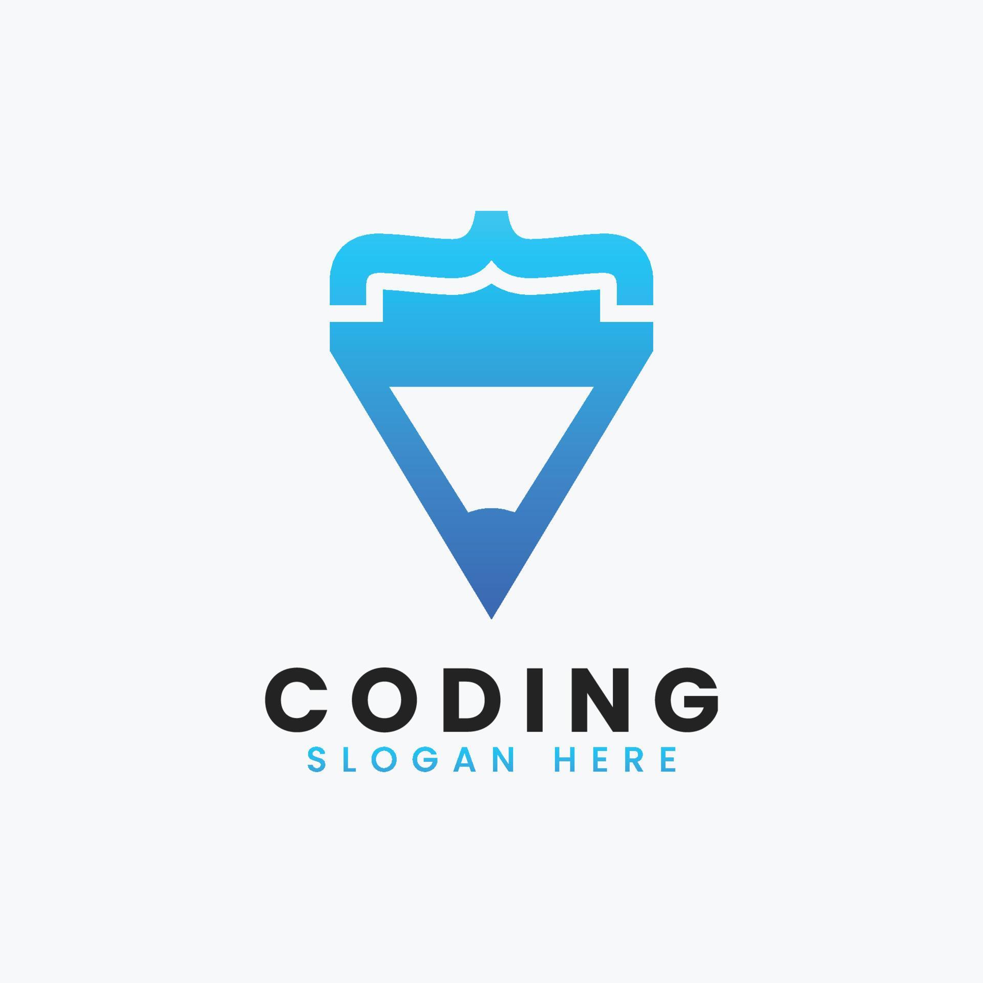 Creative Abstract Modern Programming Coding Logo Design Colorful Gradient Coding Logo Template