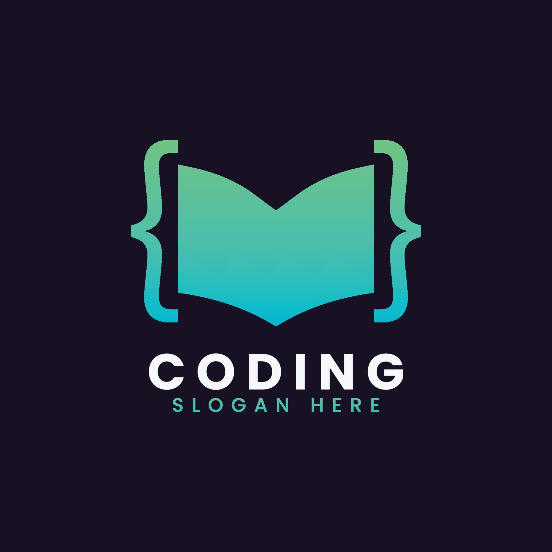 creative abstract modern programming coding logo design, colorful ...