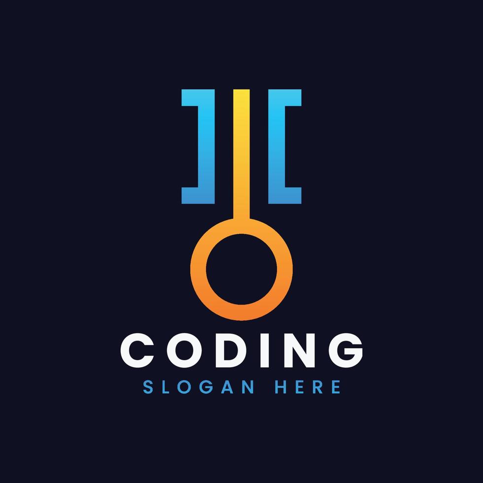 Creative Abstract Modern Programming Coding Logo Design Colorful Gradient Coding Logo Template