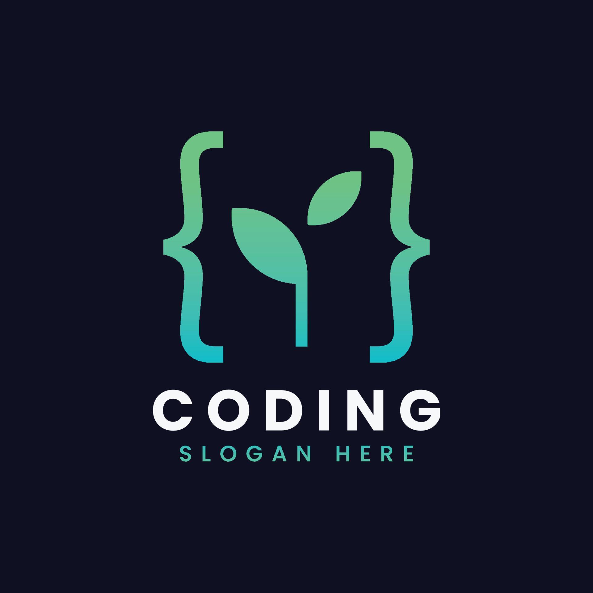 creative abstract modern programming coding logo design, colorful ...