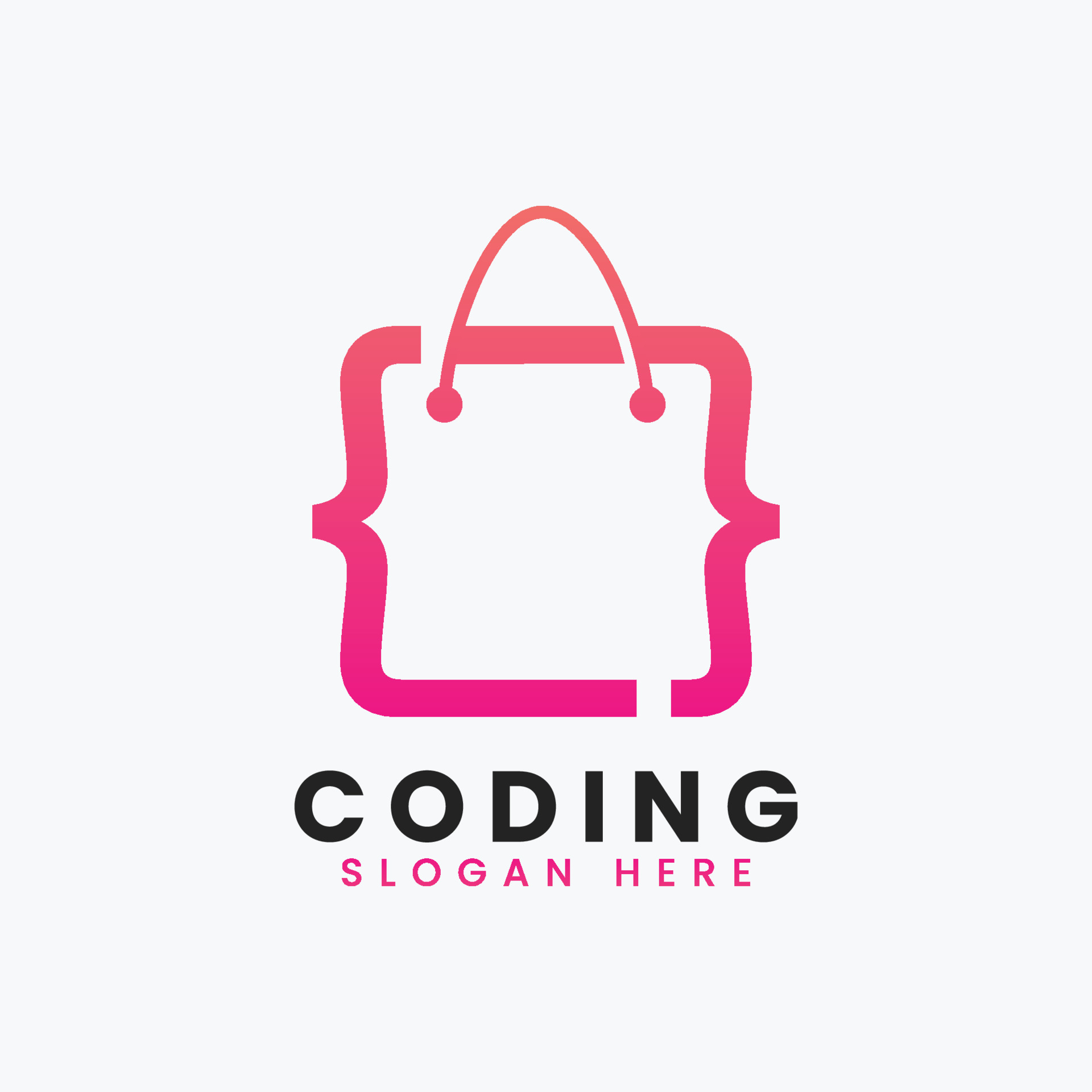 creative abstract modern programming coding logo design, colorful ...