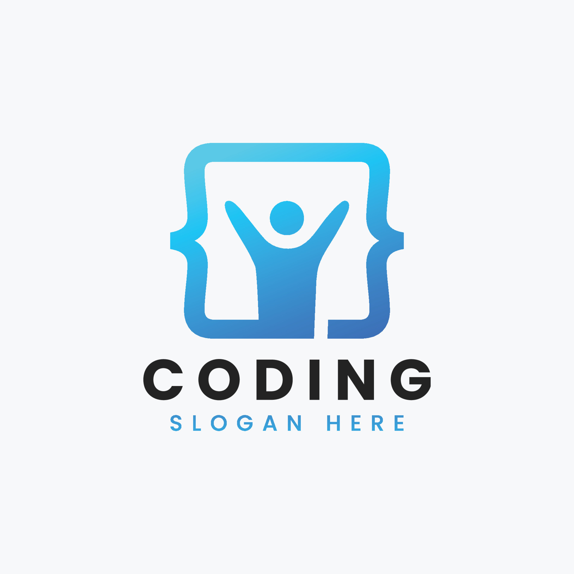 creative abstract modern programming coding logo design, colorful ...