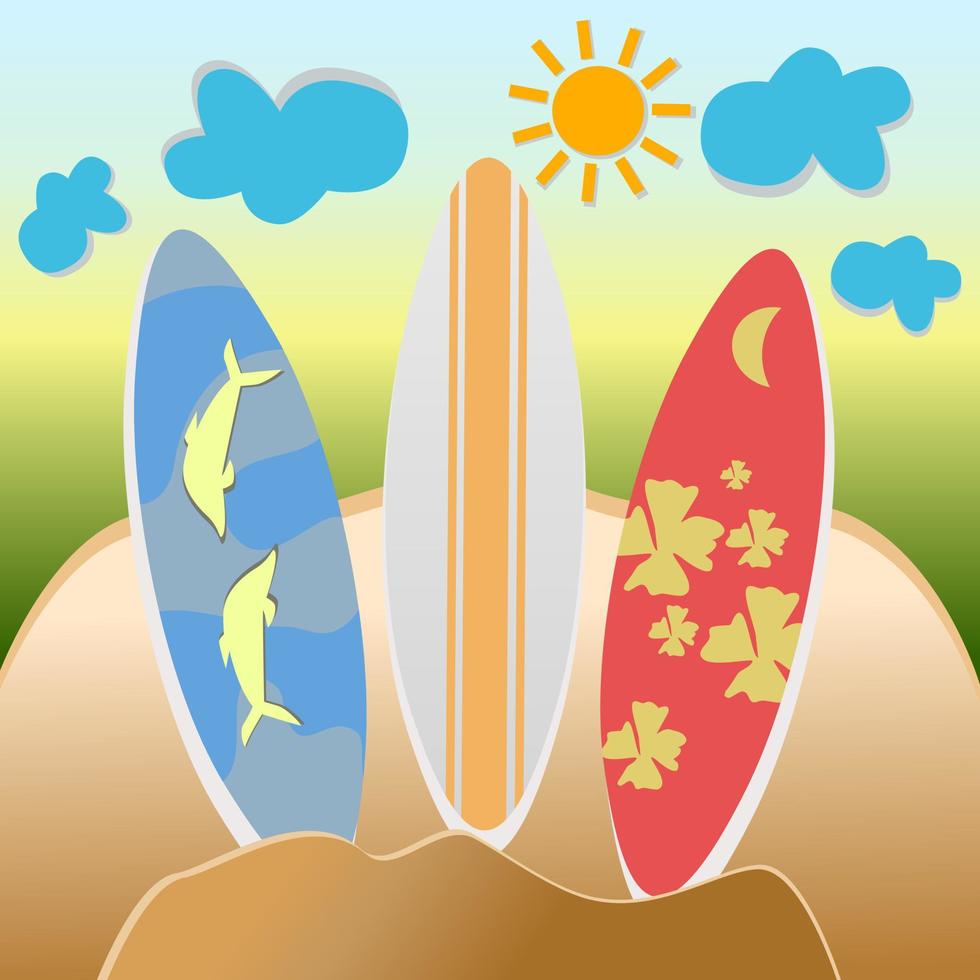 Beach summer surfboard 6643173 Vector Art at Vecteezy