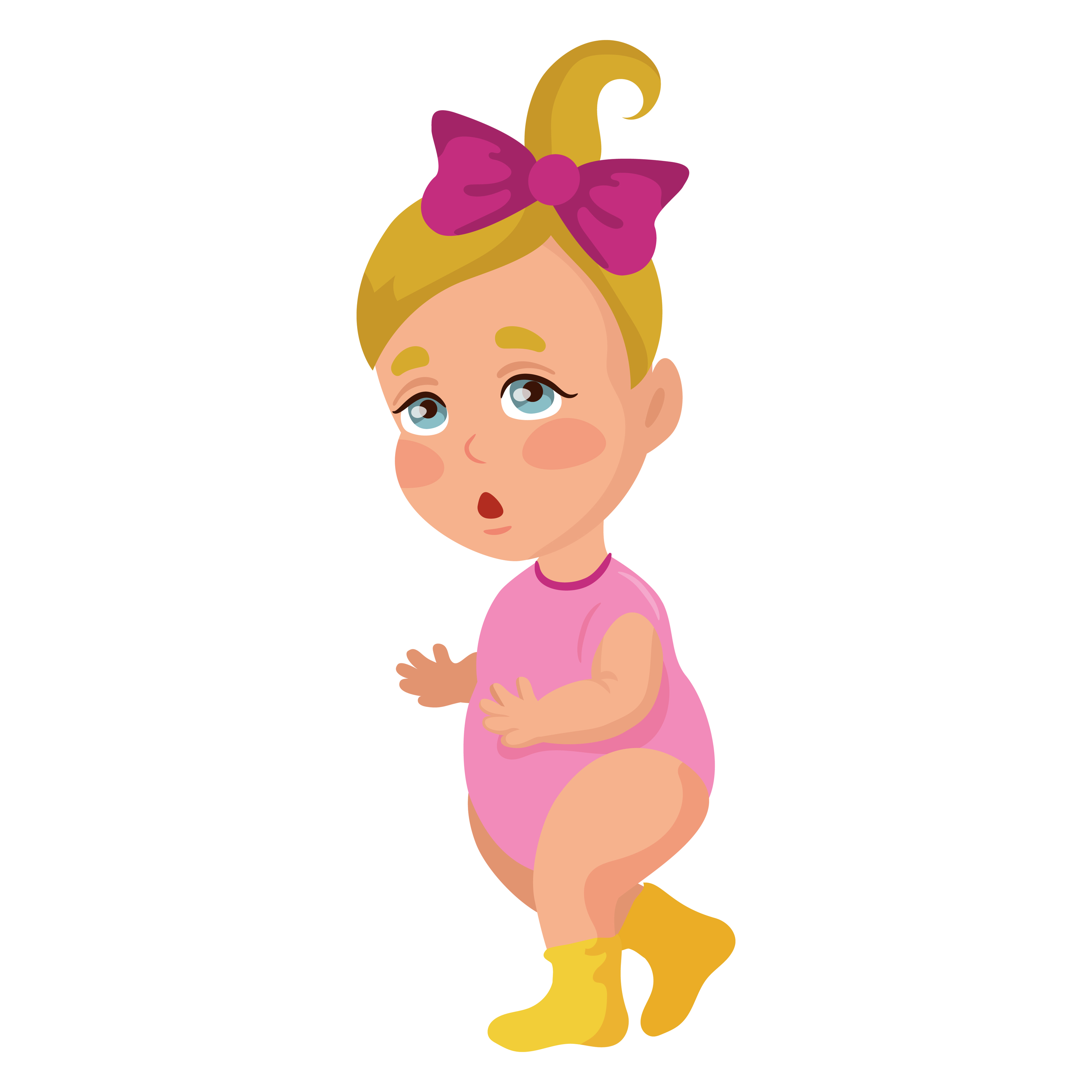 Baby girl learning to walk, isolate on white background - Vector ...