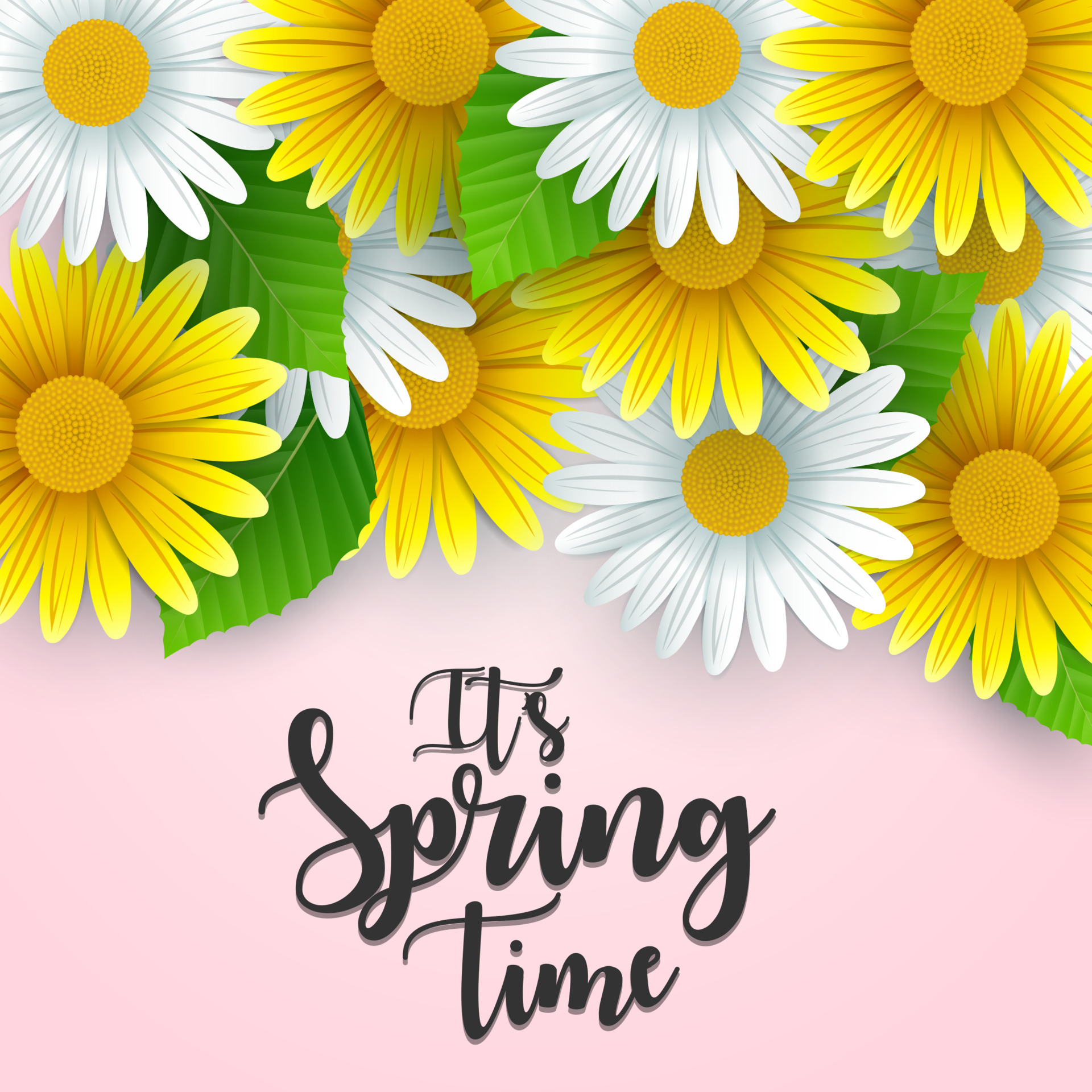It's spring time background with beautiful flowers 6652632 Vector Art ...