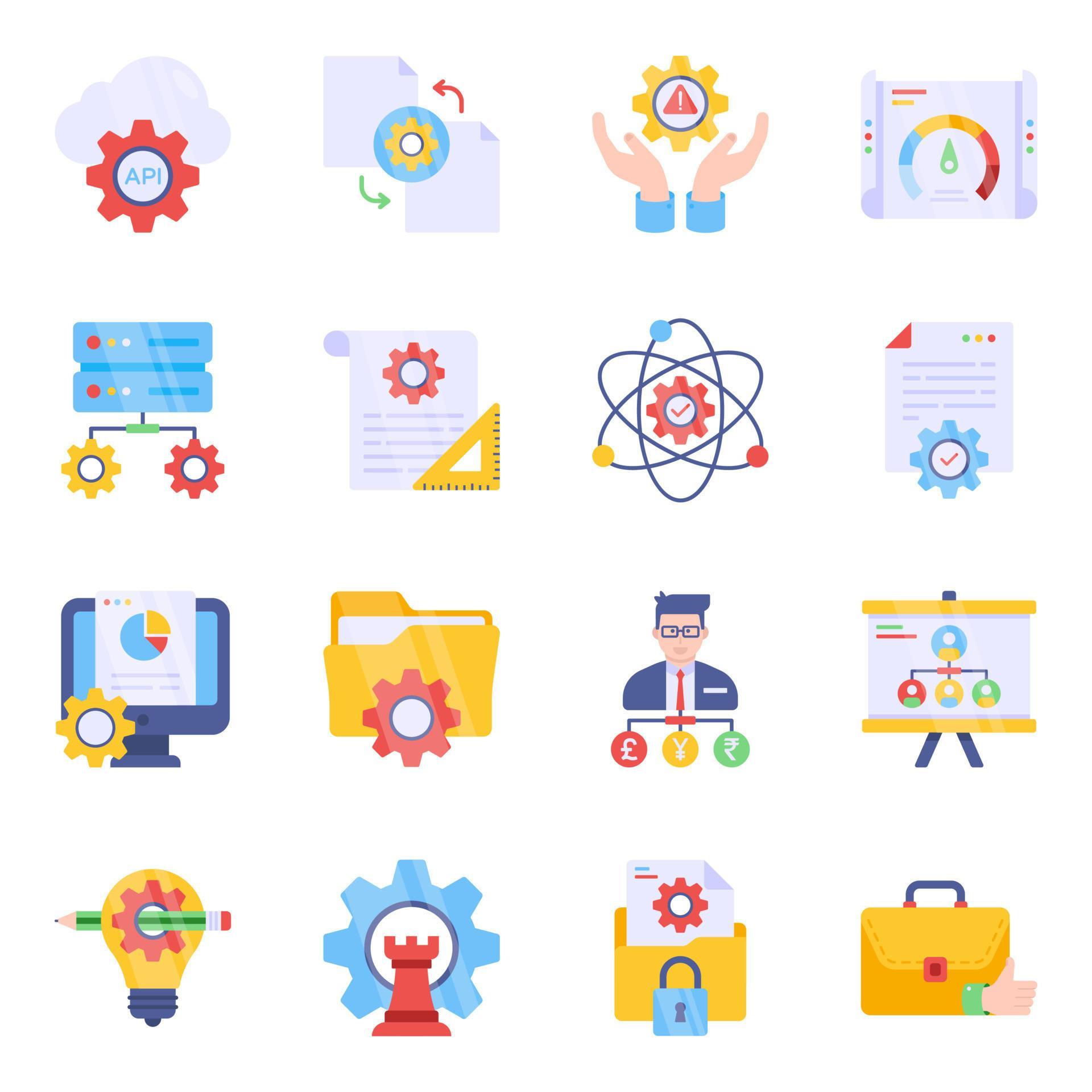 Pack of Project Development Flat Icons 6656113 Vector Art at Vecteezy