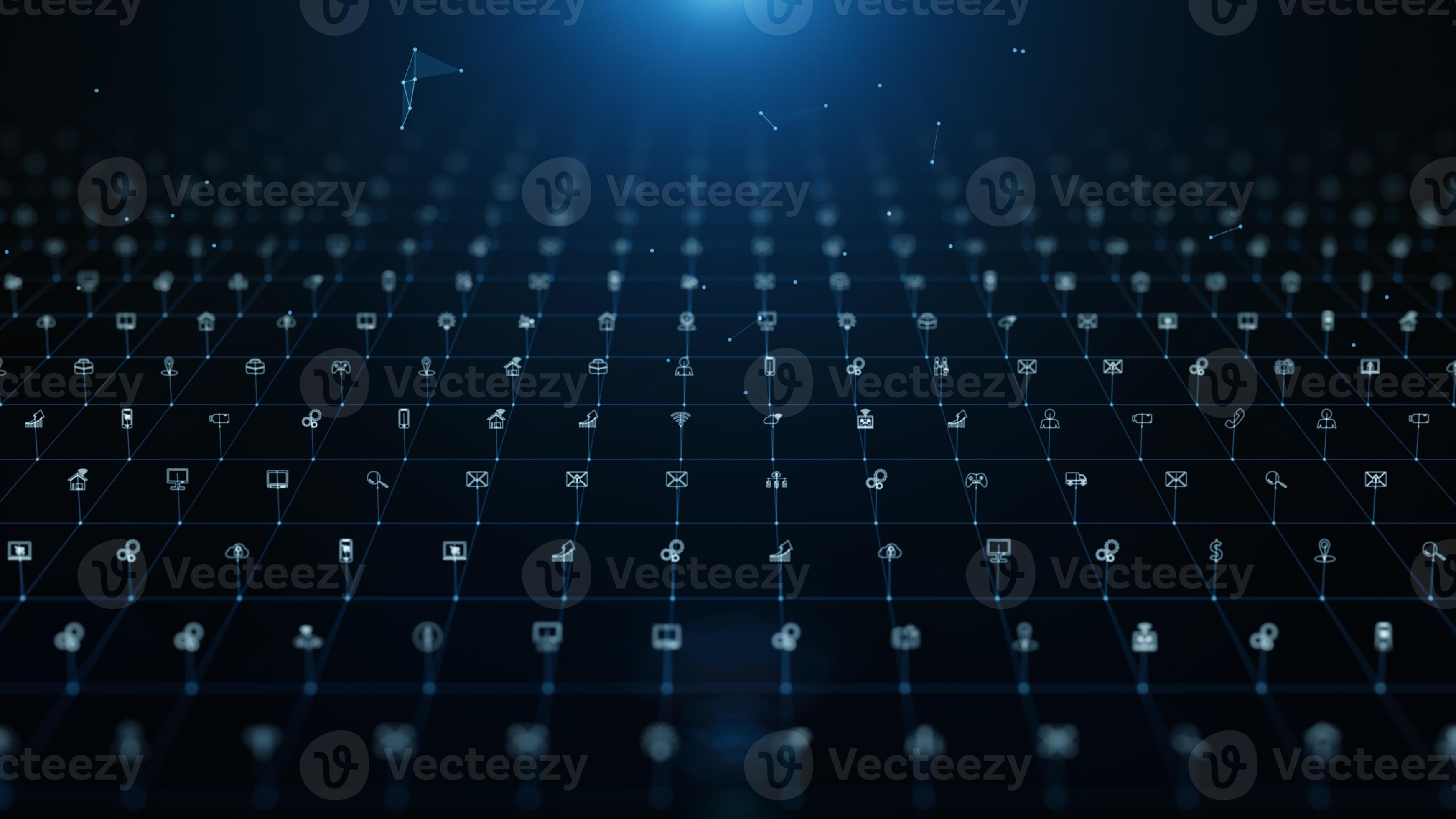 Digital Data Network Connections With Icon Of Global Communication
