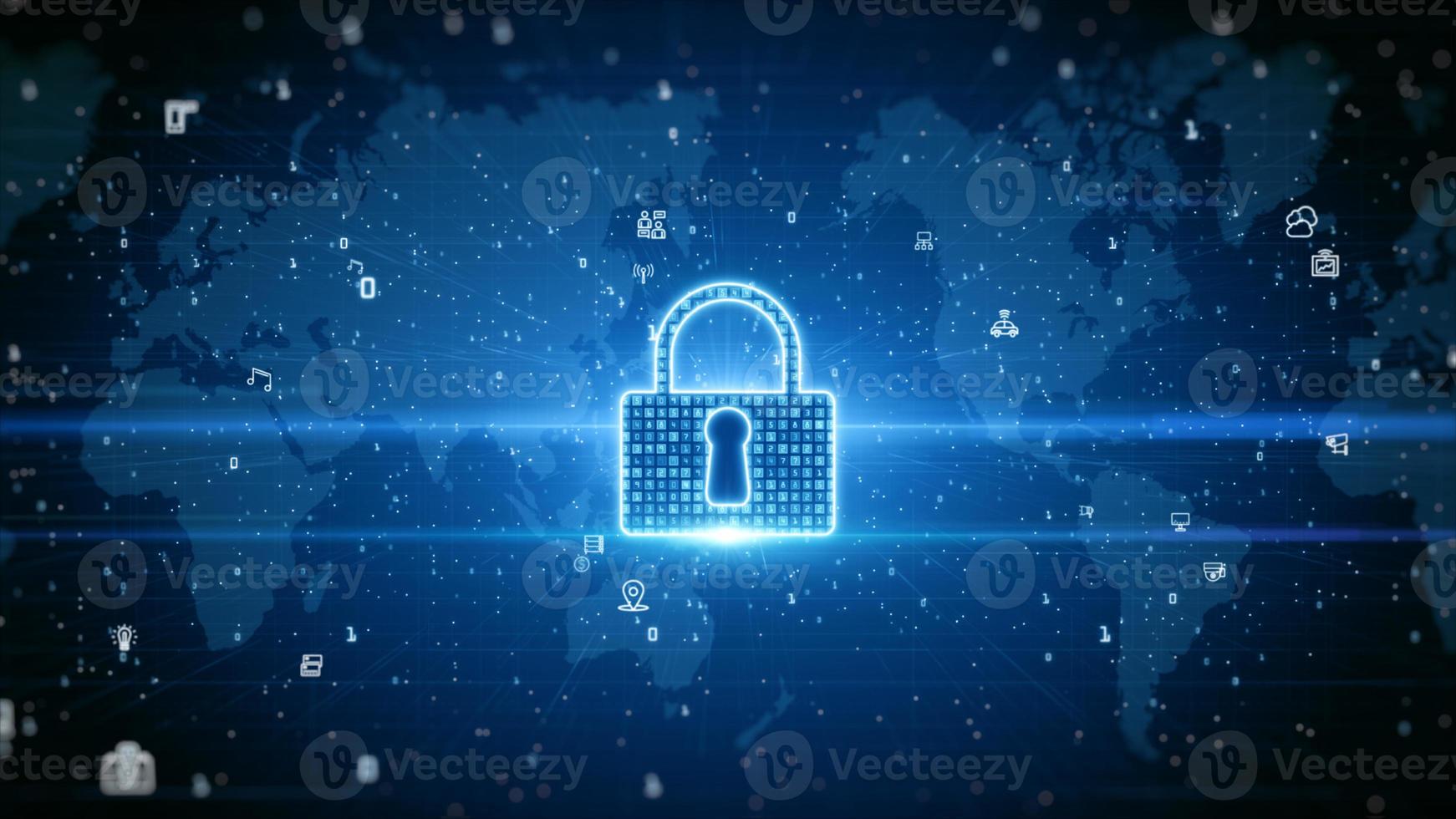 Lock Icon Cyber Security Of Digital Data Network Protection High Speed Connection Data